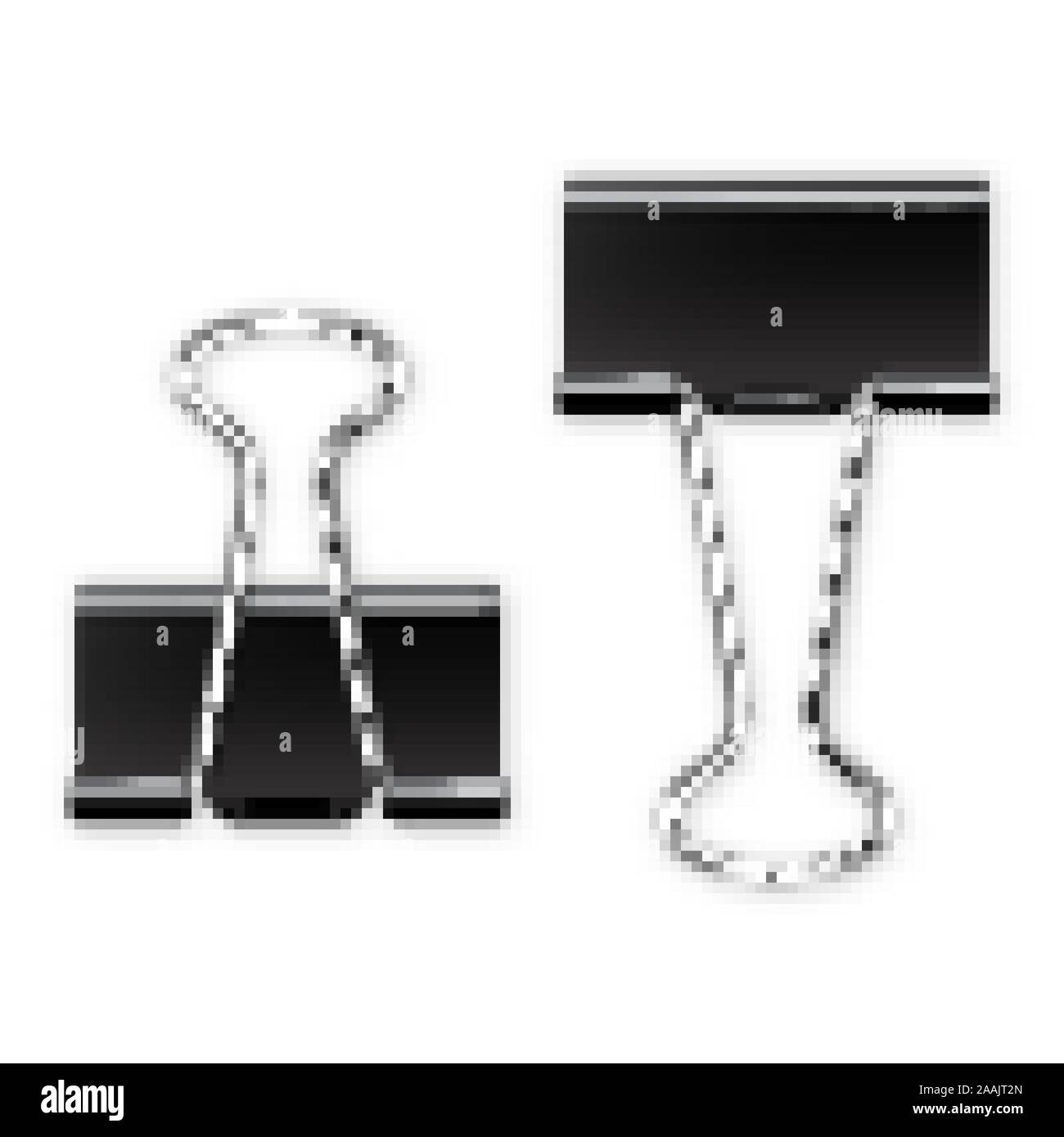 Black realistic paper binder isolated on white background. Paper clip ...