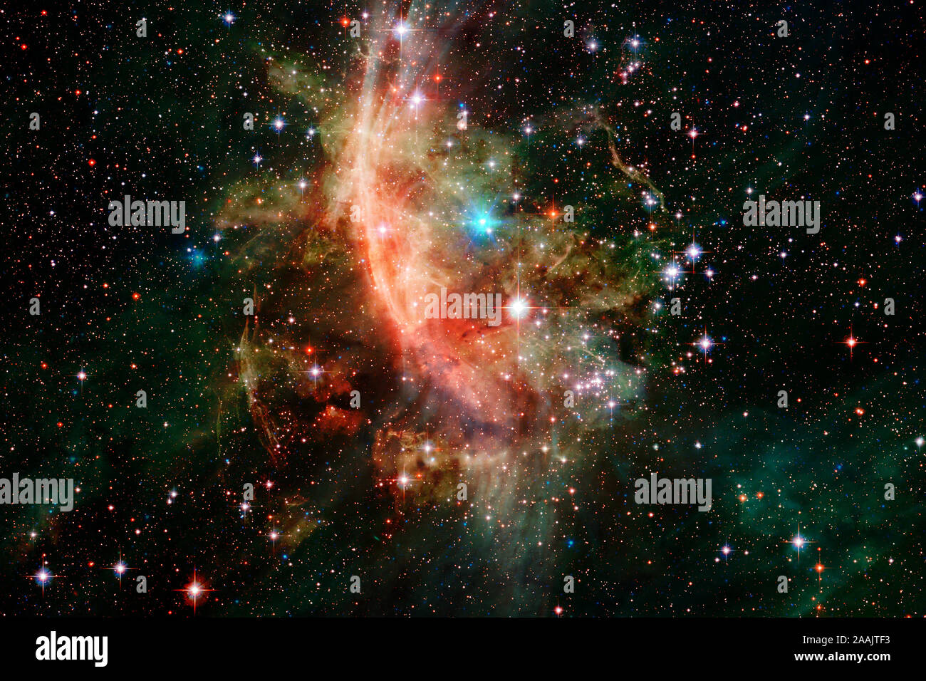 Nebula, starfield, cluster of stars in outer space. Beauty of endless ...