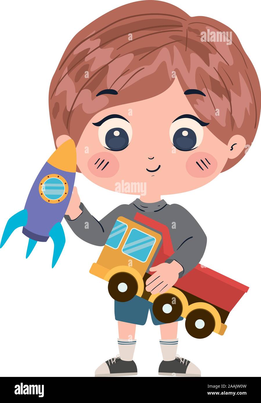 Isolated boy cartoon with toys vector design Stock Vector Image & Art ...