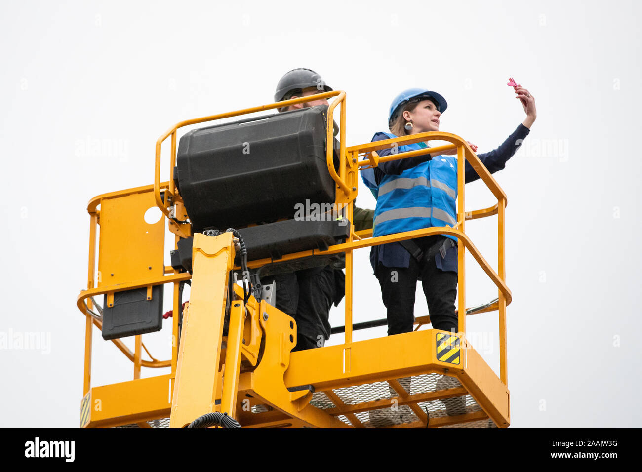 Liberal Democrat leader Jo Swinson during a visit to an eco home ...