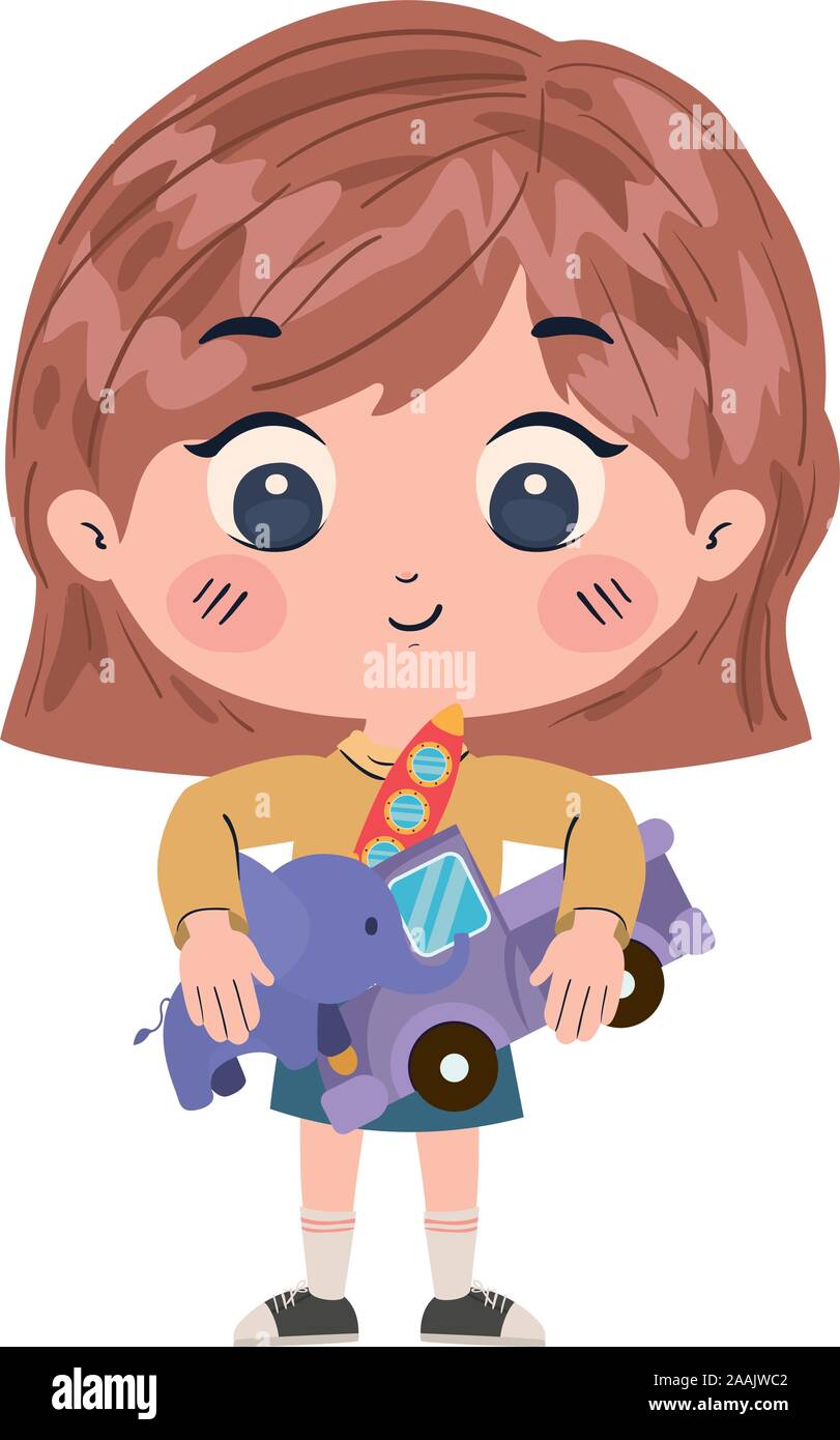 Isolated girl cartoon with toys vector design Stock Vector Image & Art ...