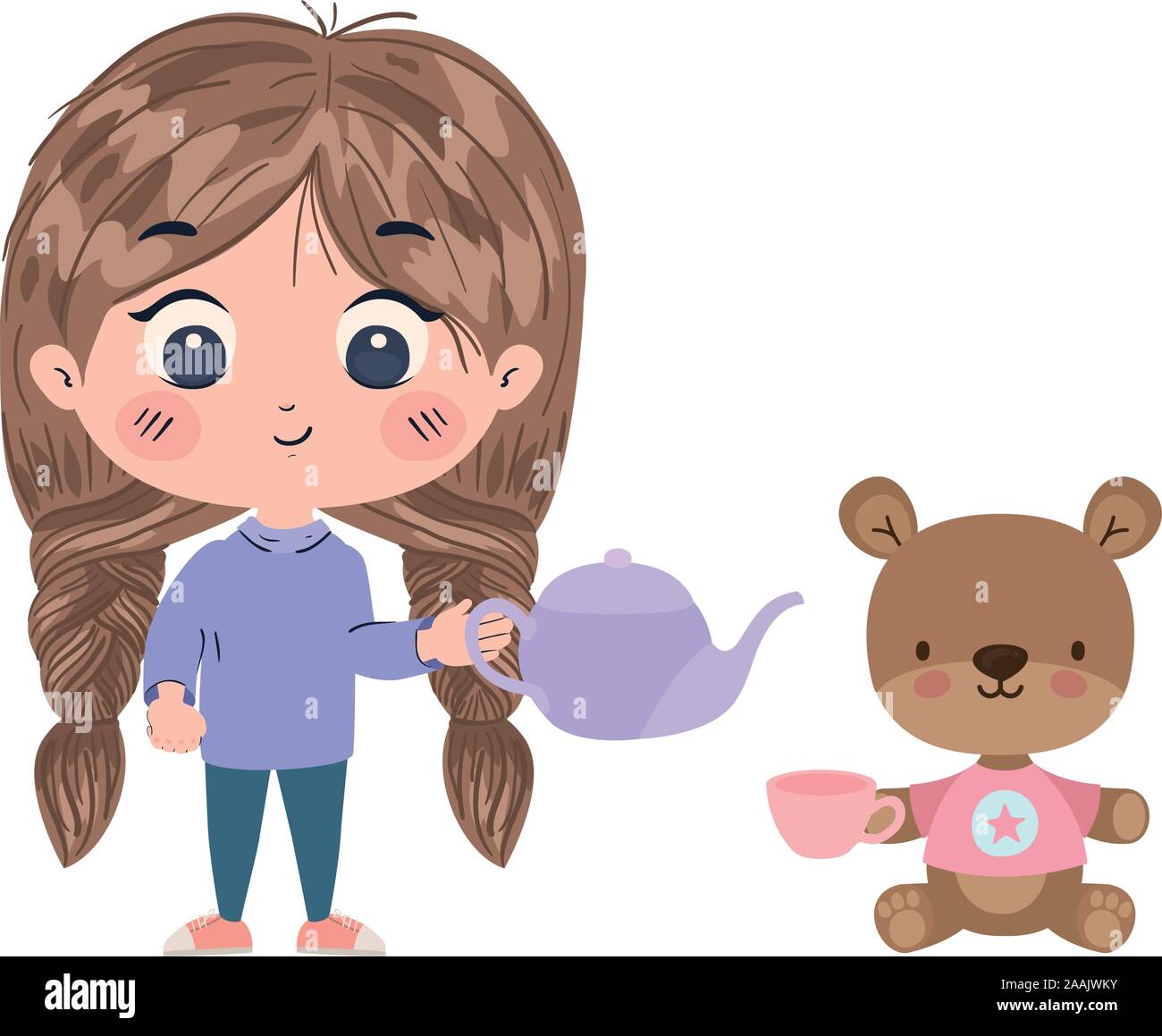 Isolated girl cartoon with toys vector design Stock Vector Image & Art ...