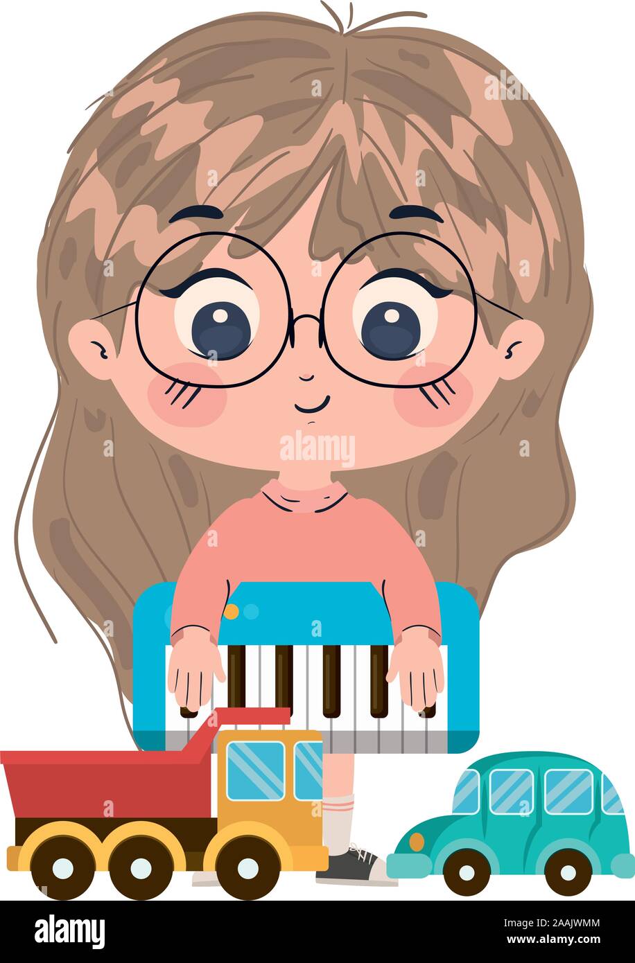 Isolated girl cartoon with toys vector design Stock Vector Image & Art ...