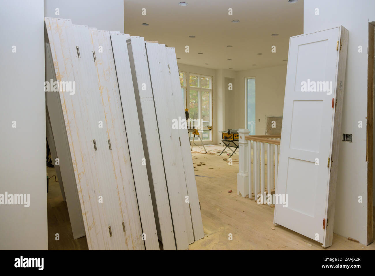 New home installing material for repairs in an apartment is under ...
