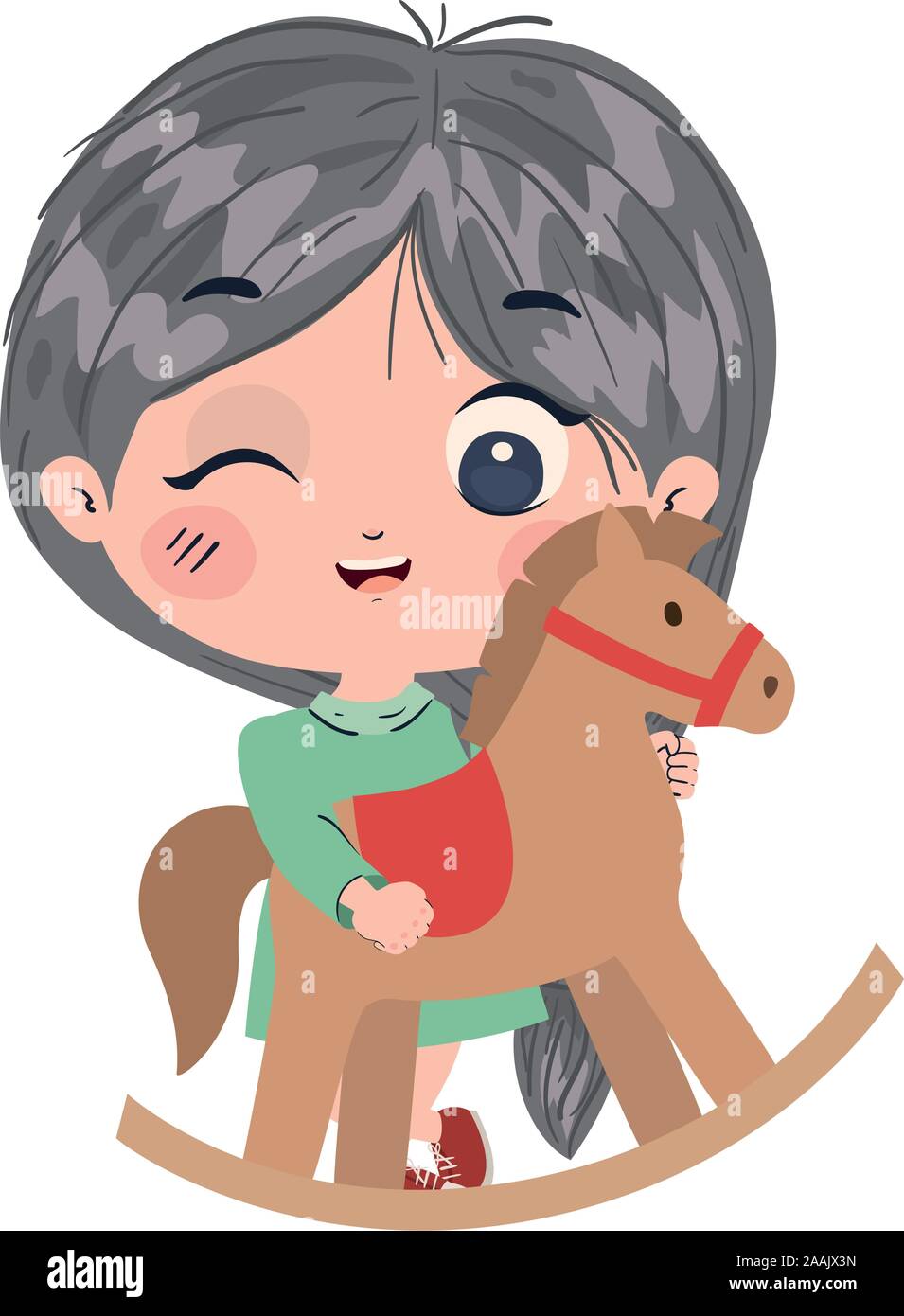 Isolated girl cartoon with toy vector design Stock Vector Image & Art ...