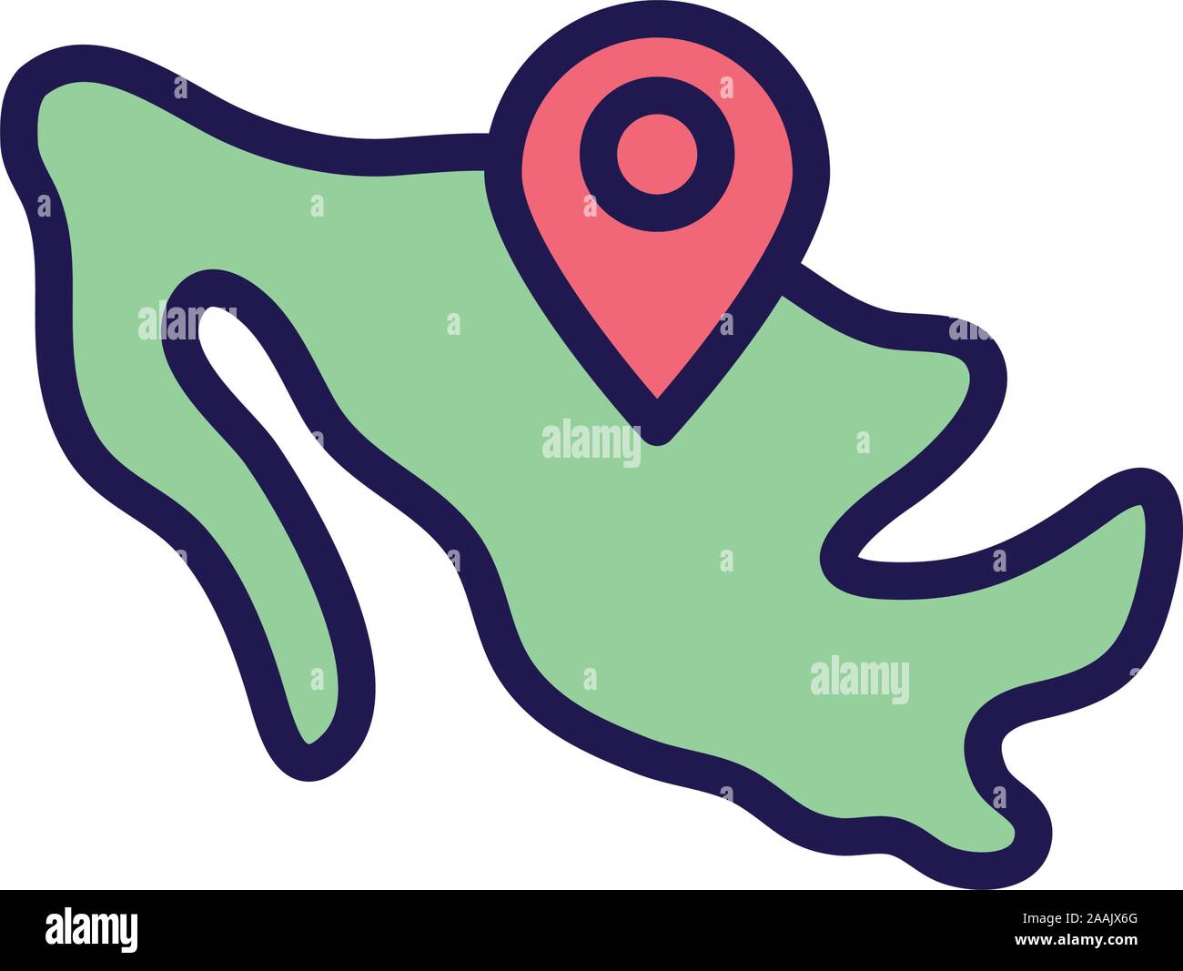 mexican map with pin location fill style icon Stock Vector Image & Art ...
