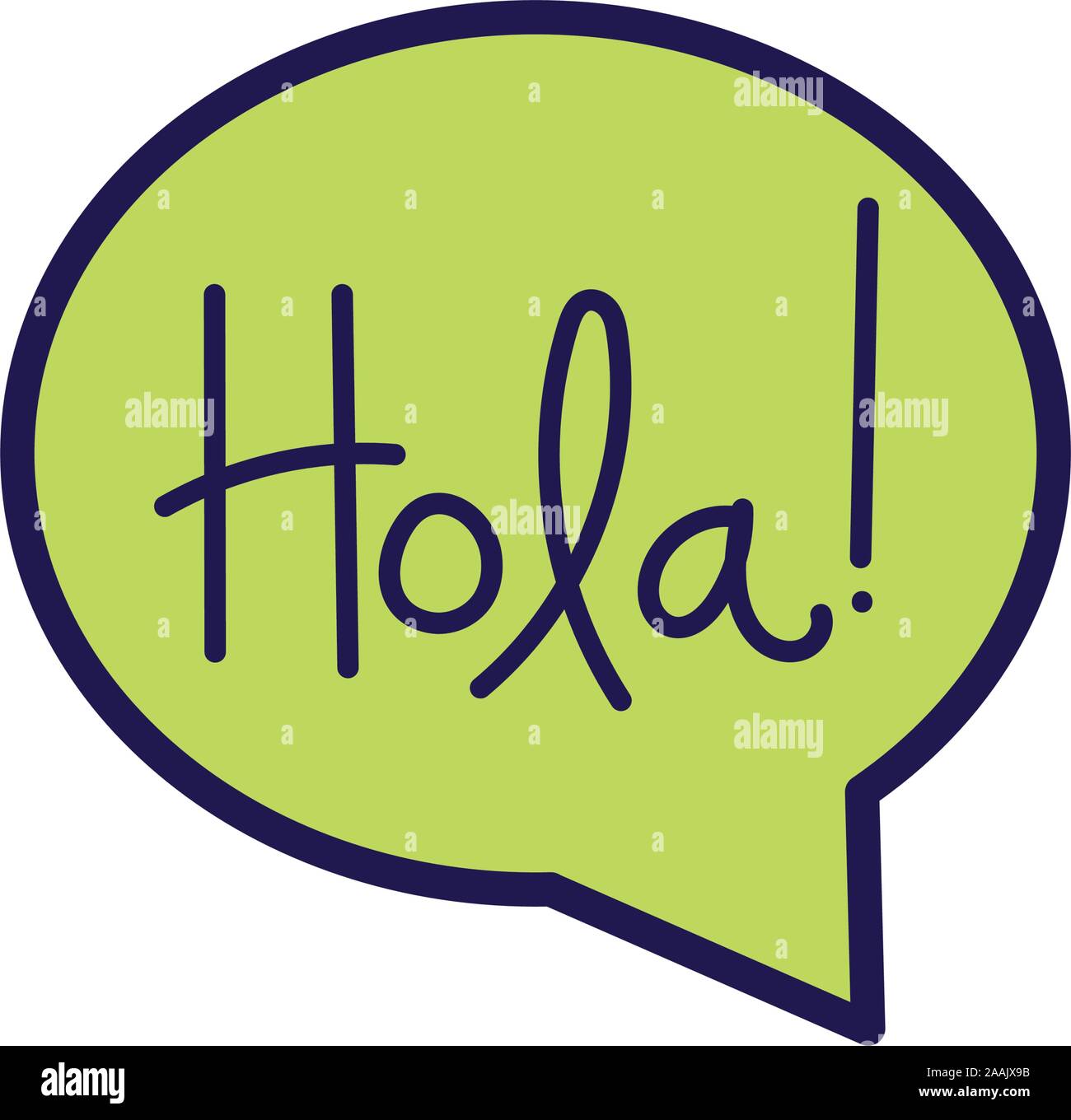 Speech Bubble Message With Hola Word Stock Vector Image And Art Alamy