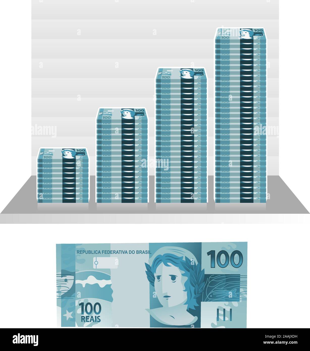 brazilian real bill graph vector illustration Stock Vector Image & Art ...