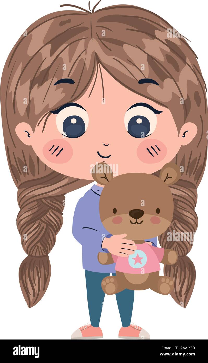 Isolated girl cartoon with toy vector design Stock Vector Image & Art ...