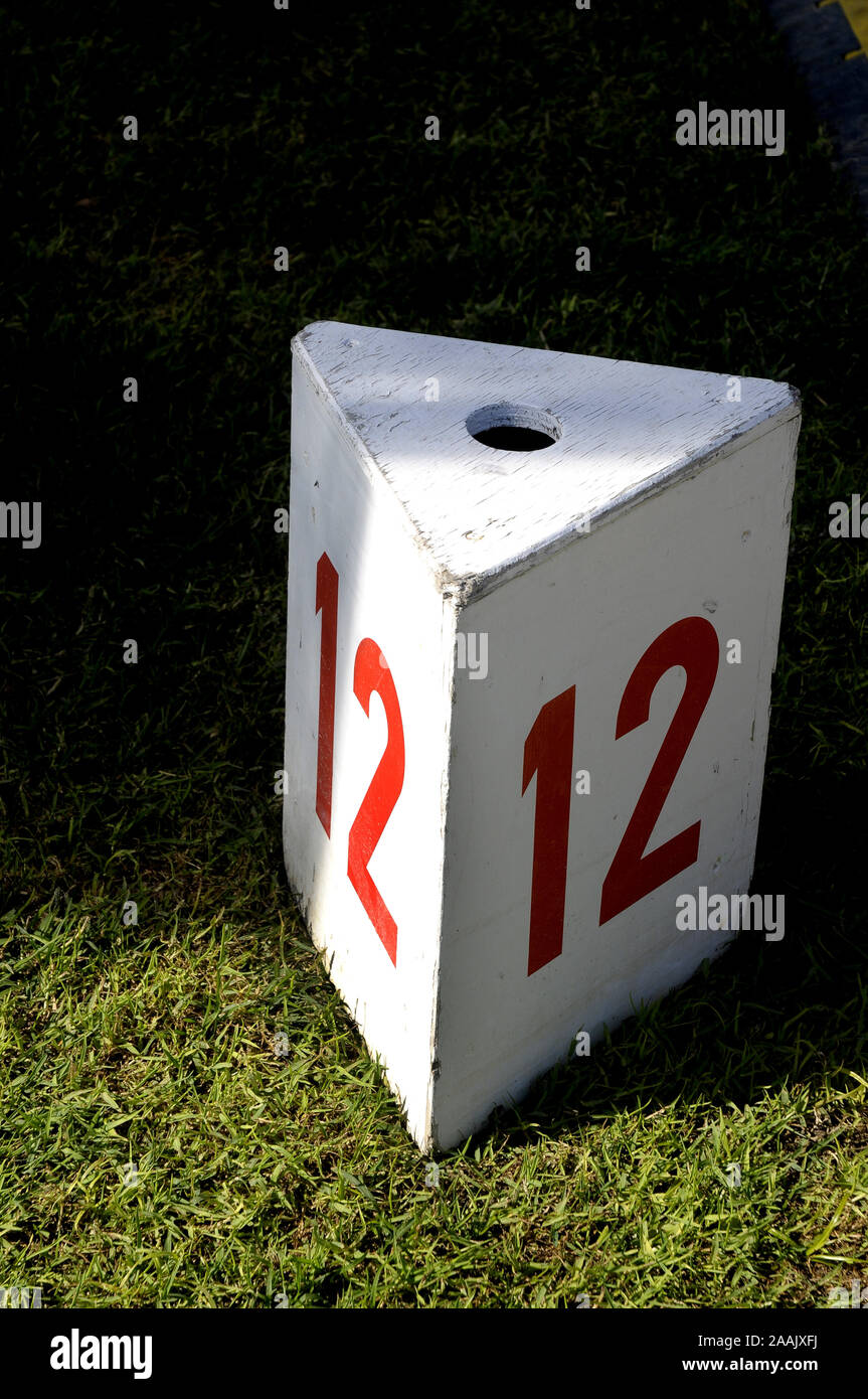 number on a wood post Stock Photo - Alamy