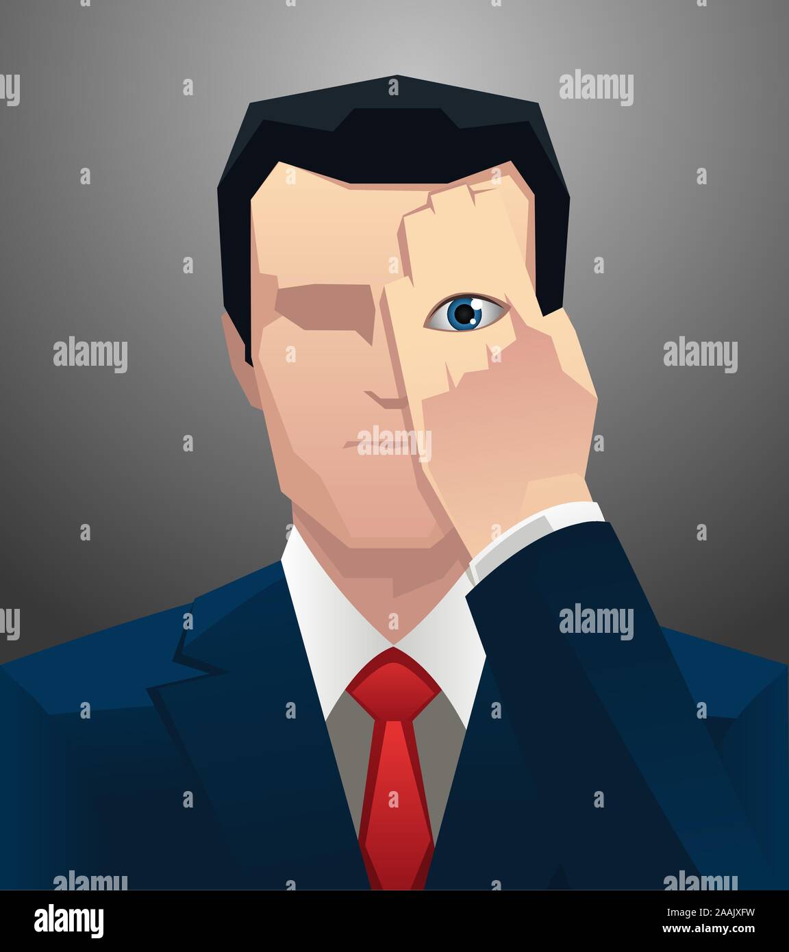 Hand covering eye Stock Vector Images - Alamy
