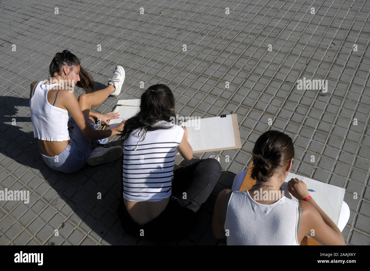 Architecture student working on an outdoor practice Stock Photo - Alamy