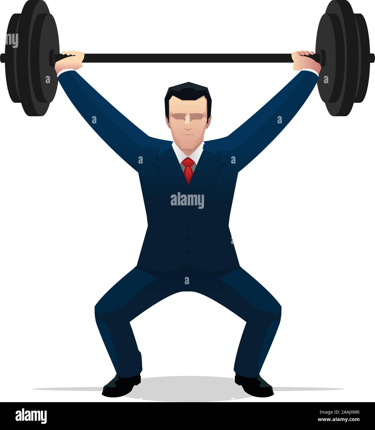 Strong Businessman lifting weight vector illustration Stock Vector ...