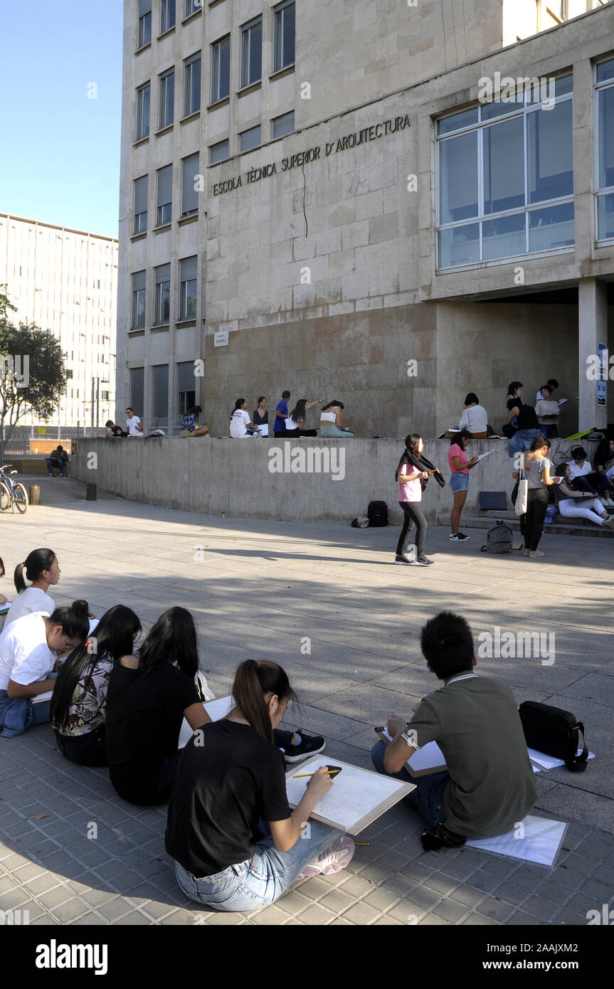 Architecture student working on an outdoor practice Stock Photo - Alamy