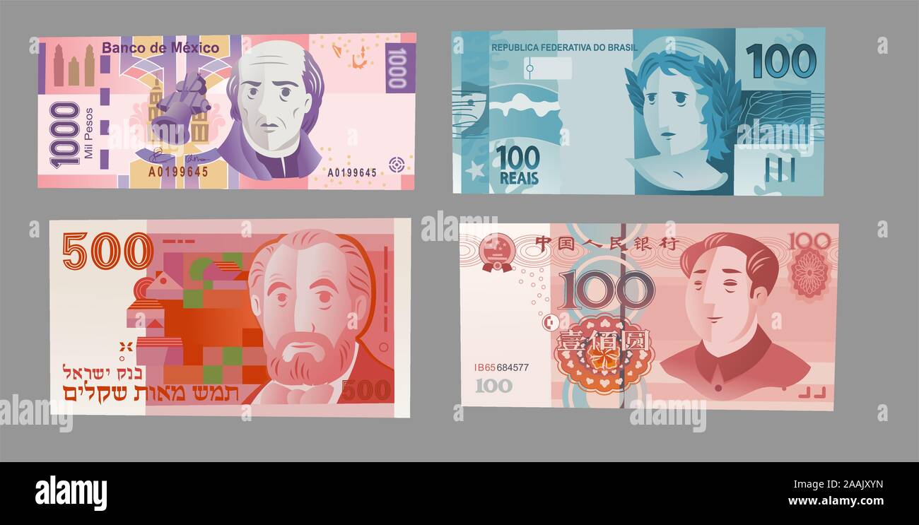 Brazilian paper currency notes Stock Vector Images - Alamy