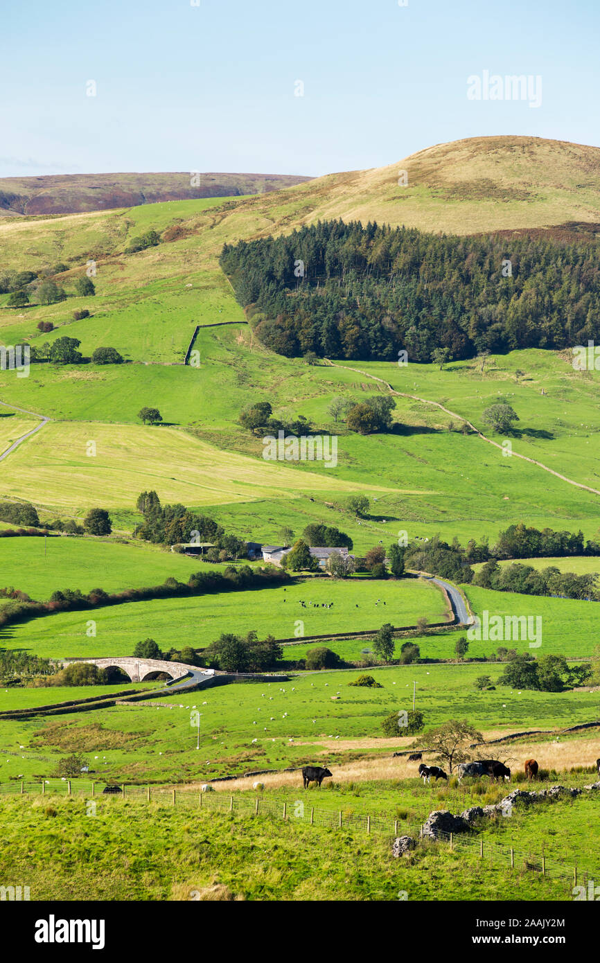 The Hodder Valley below Dunsop Bridge in Bowland, Lancashire, UK Stock ...