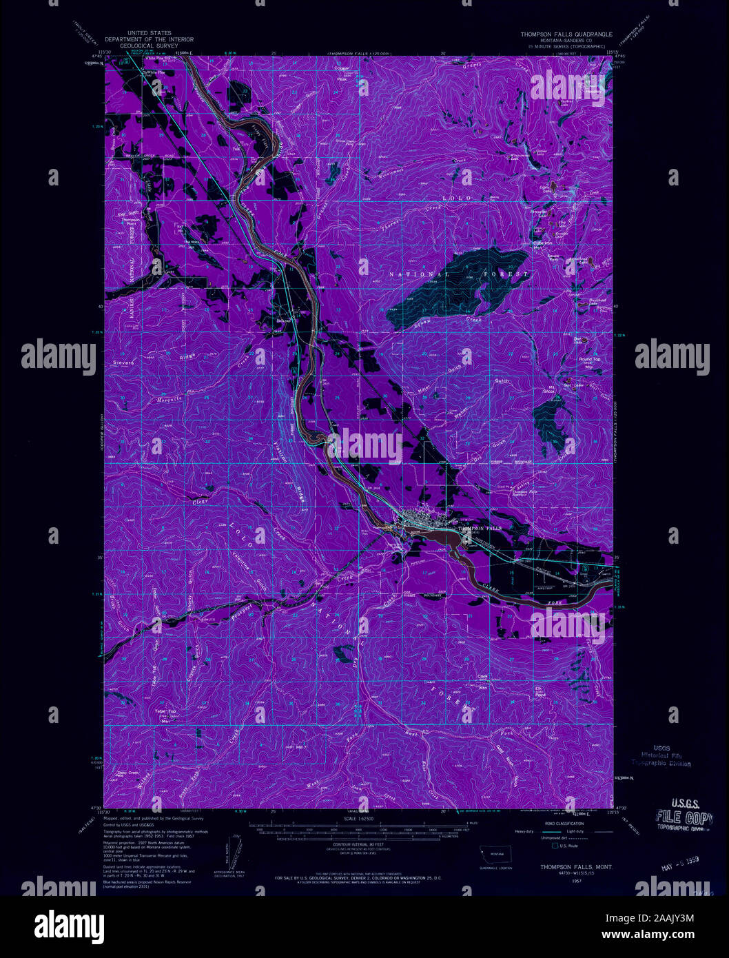 Map of thompson falls hi-res stock photography and images - Alamy