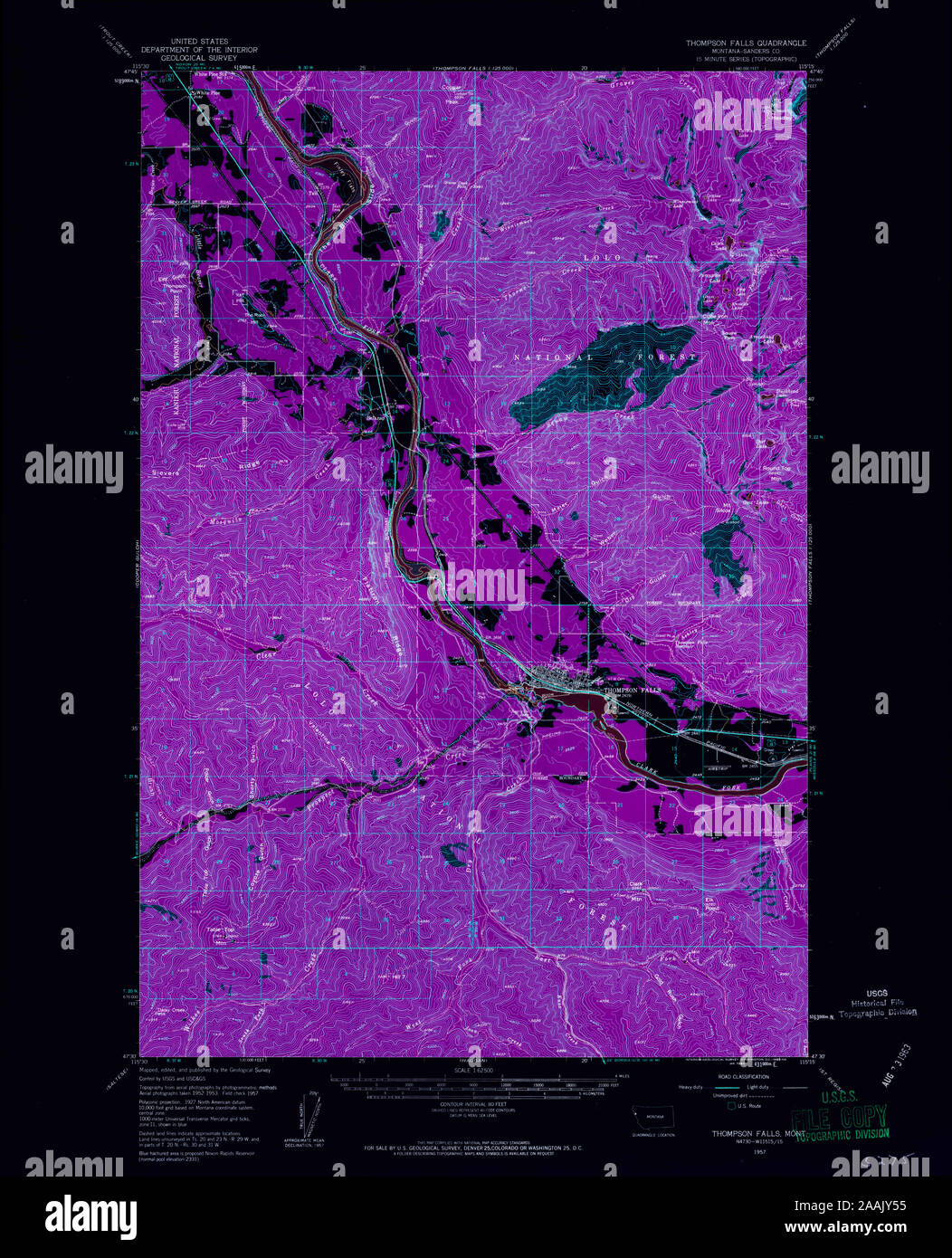 Thompson falls montana map hi-res stock photography and images - Alamy