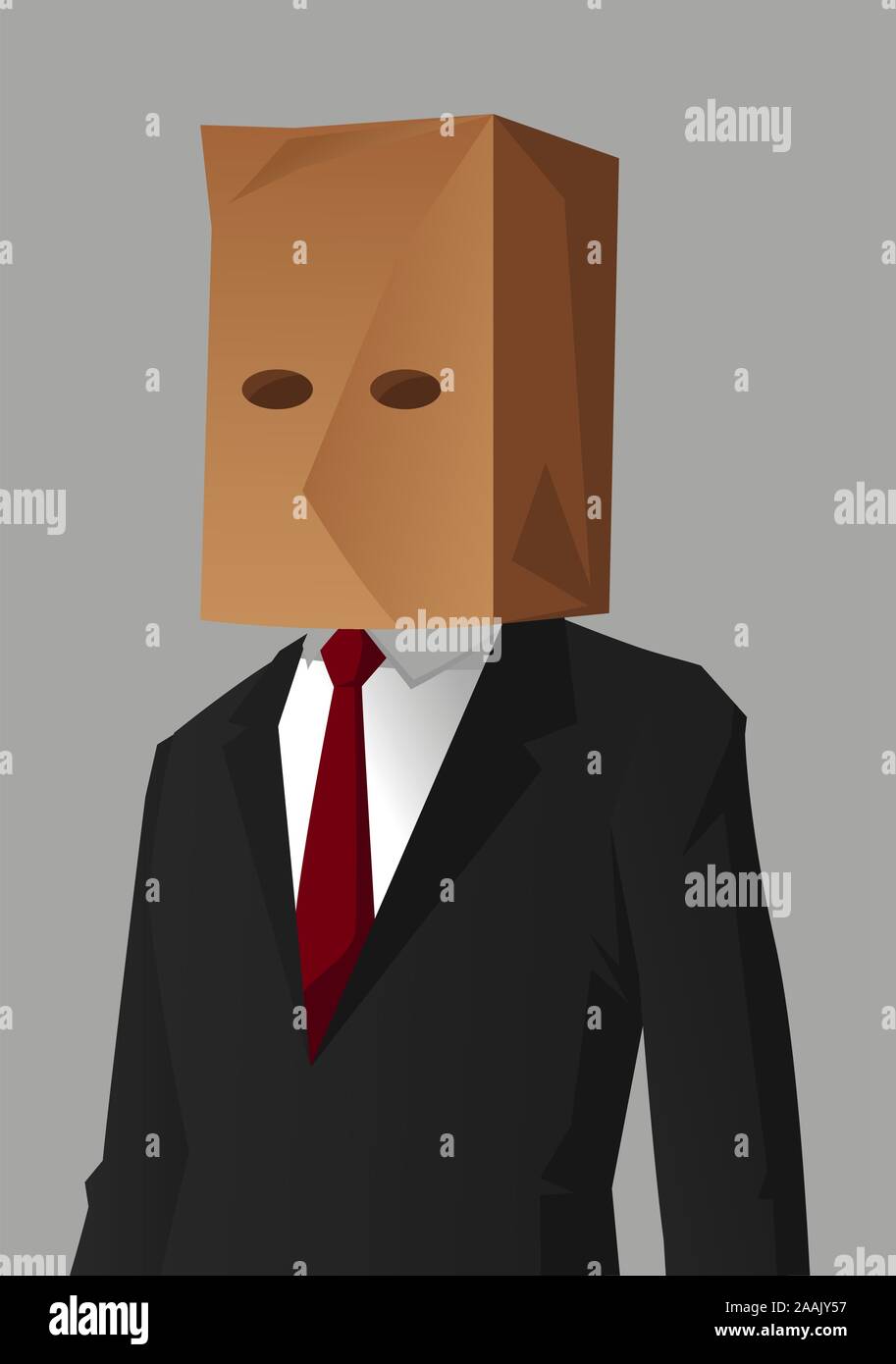 Businessman Shame Hiding Impostor vector illustration Stock Vector ...
