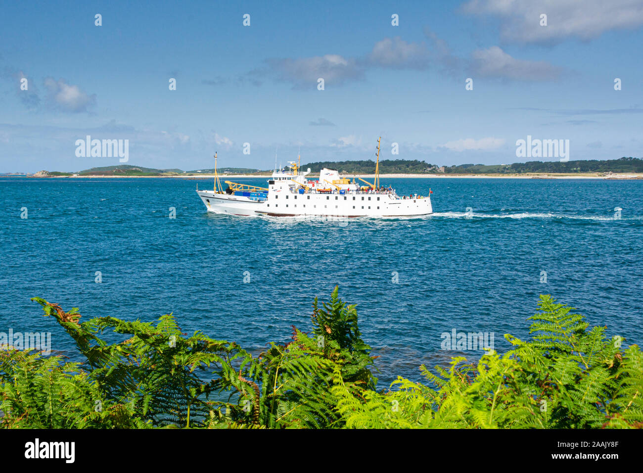 RMV Scillonian III Ferry sailing to St Mary's Quay with Tresco in the ...