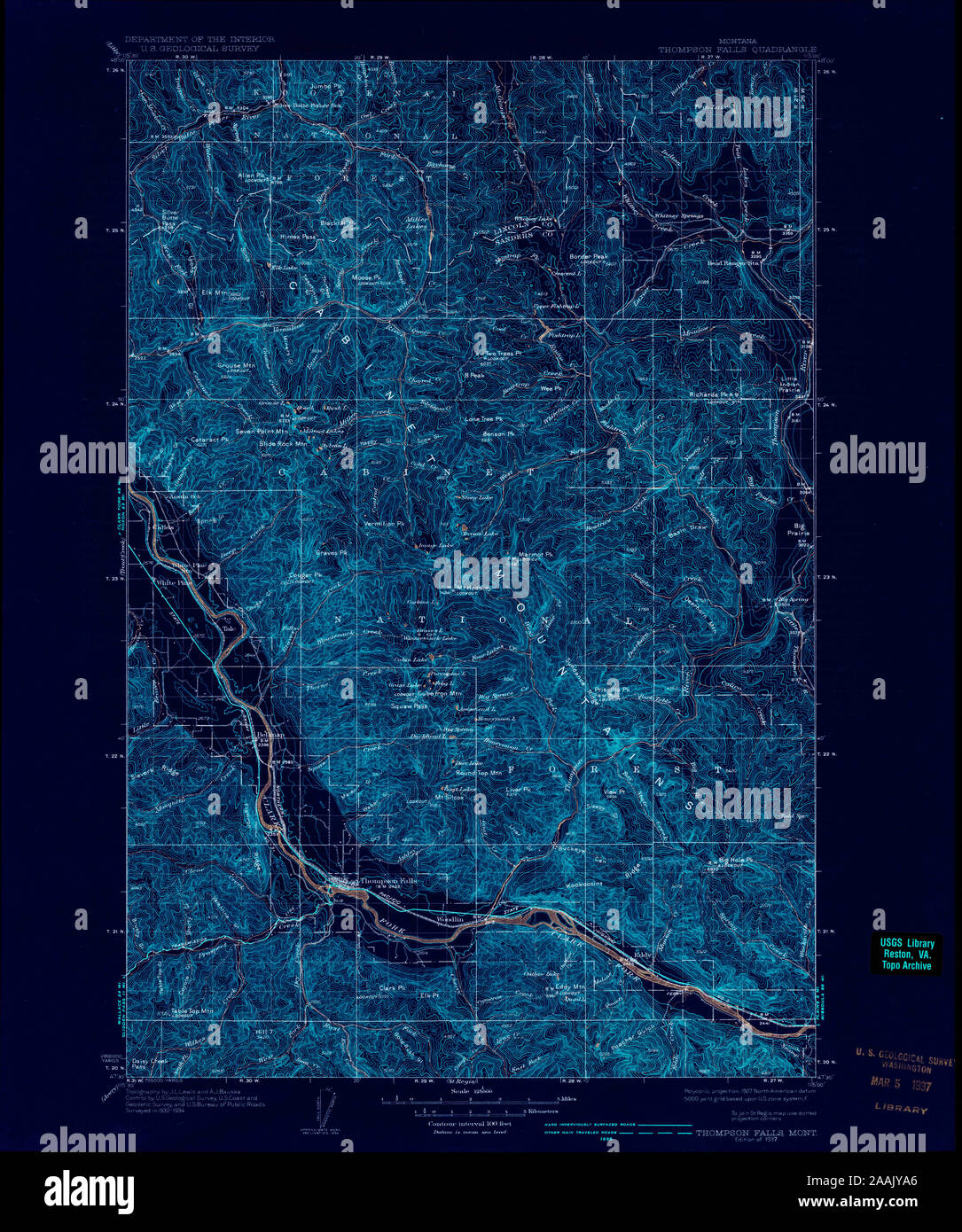 Thompson falls montana map hi-res stock photography and images - Alamy