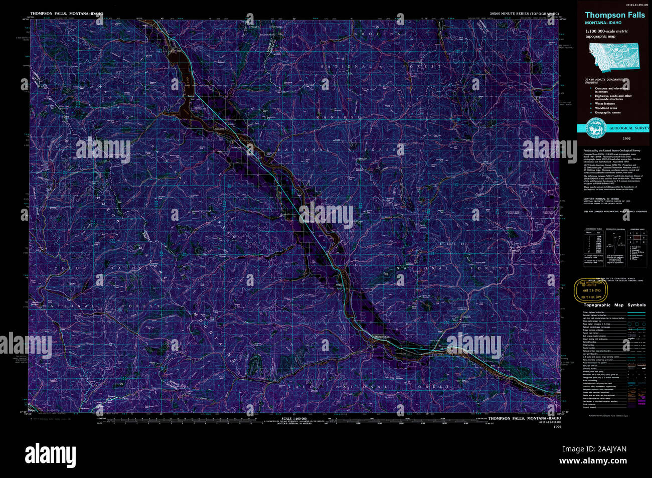 Map of thompson falls hi-res stock photography and images - Alamy