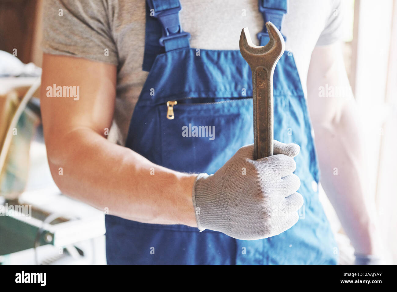 Workman hands gloves showing hi-res stock photography and images - Alamy