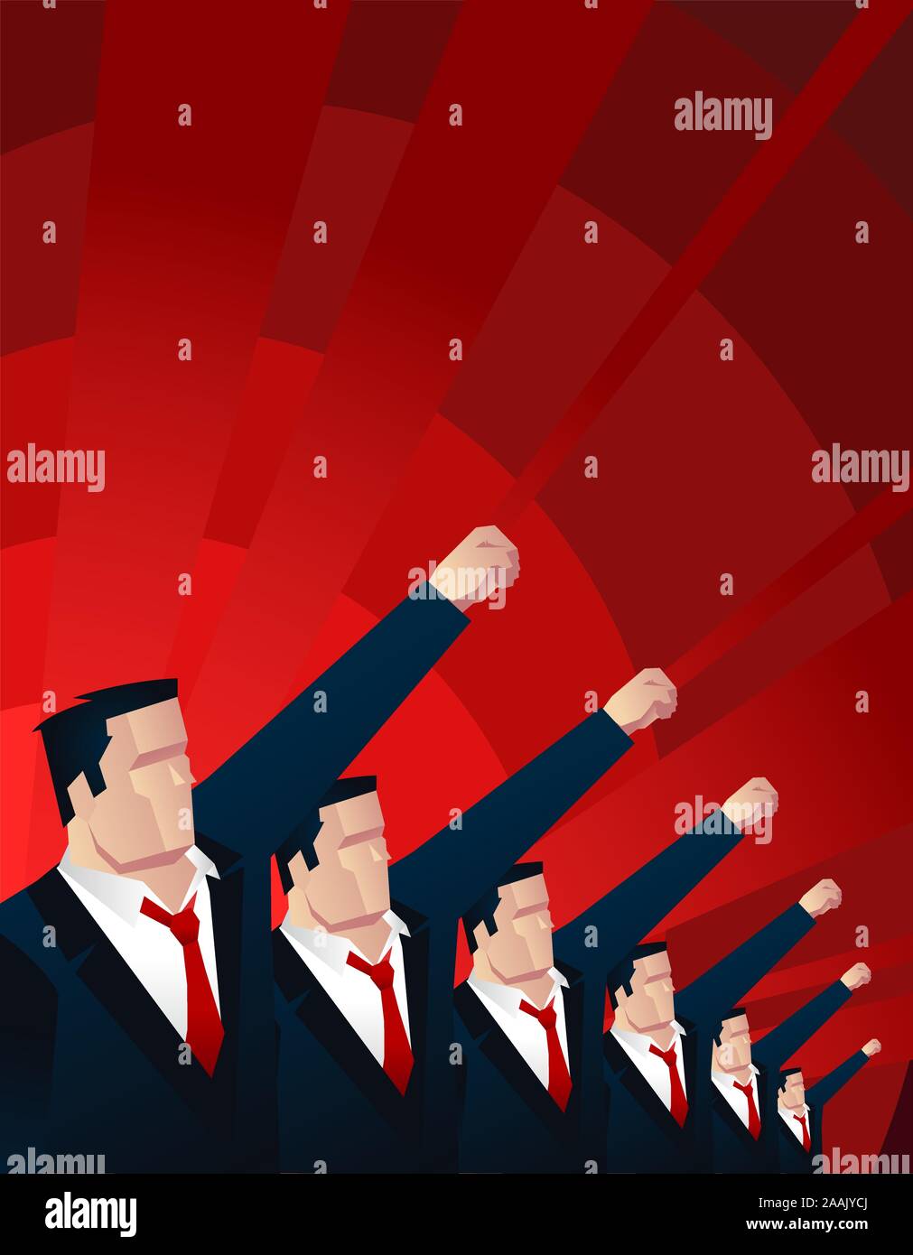 We have the power, men holding up their fist vector illustration Stock ...