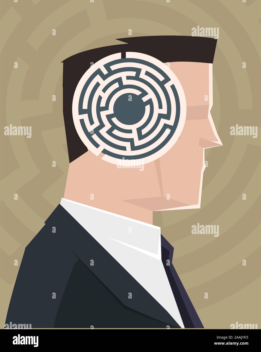Labyrinth Man Mind vector illustration Stock Vector Image & Art - Alamy