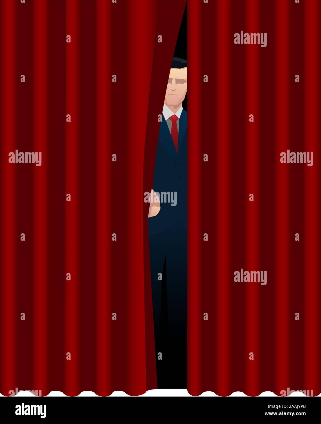 Stage curtain peeking Stock Vector Images - Alamy