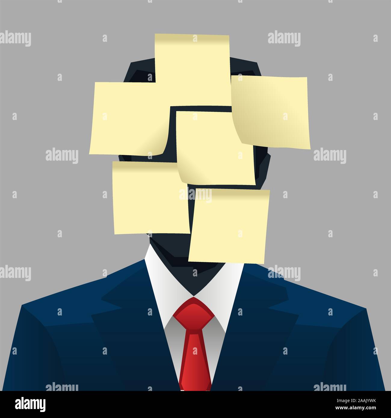 Post it head businessman vector illustration Stock Vector Image & Art ...