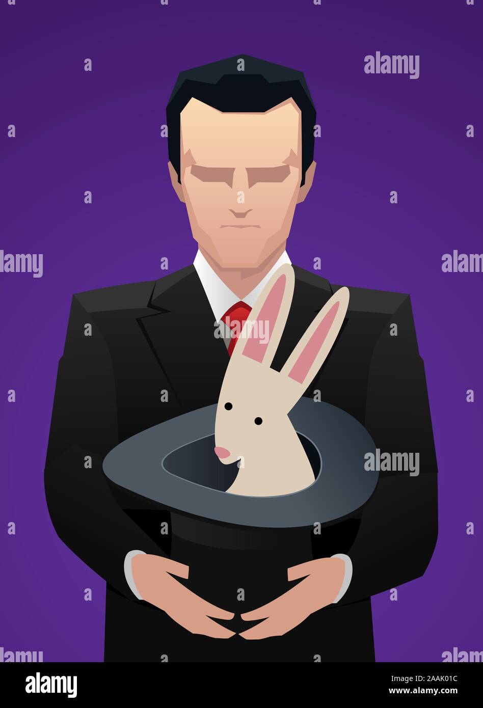 Businessman making a magic trick vector illustration Stock Vector Image ...