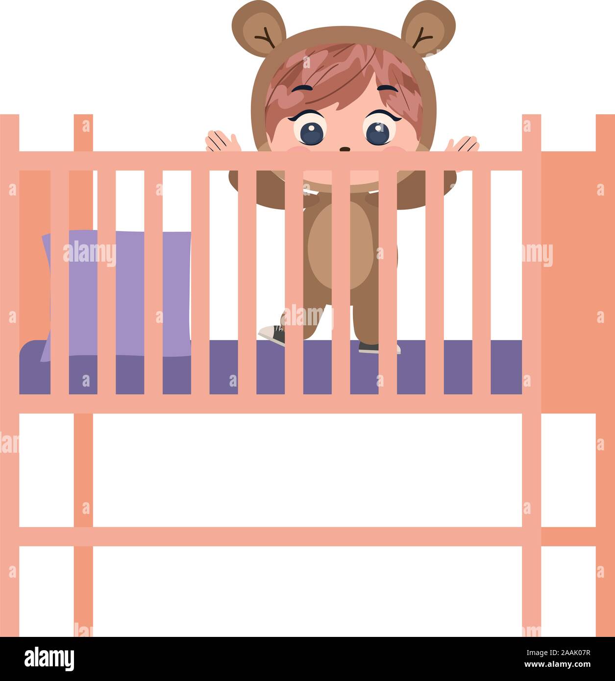 Isolated boy cartoon inside cradle vector design Stock Vector Image ...