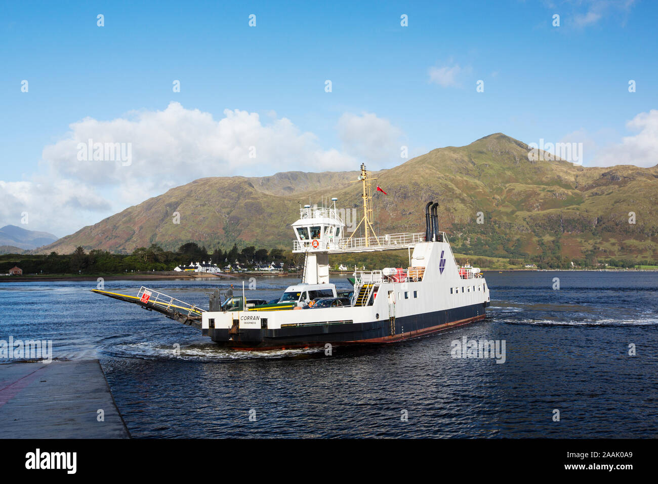 The Corran Ferry that crosses Loch Linnhe south of Fort William ...
