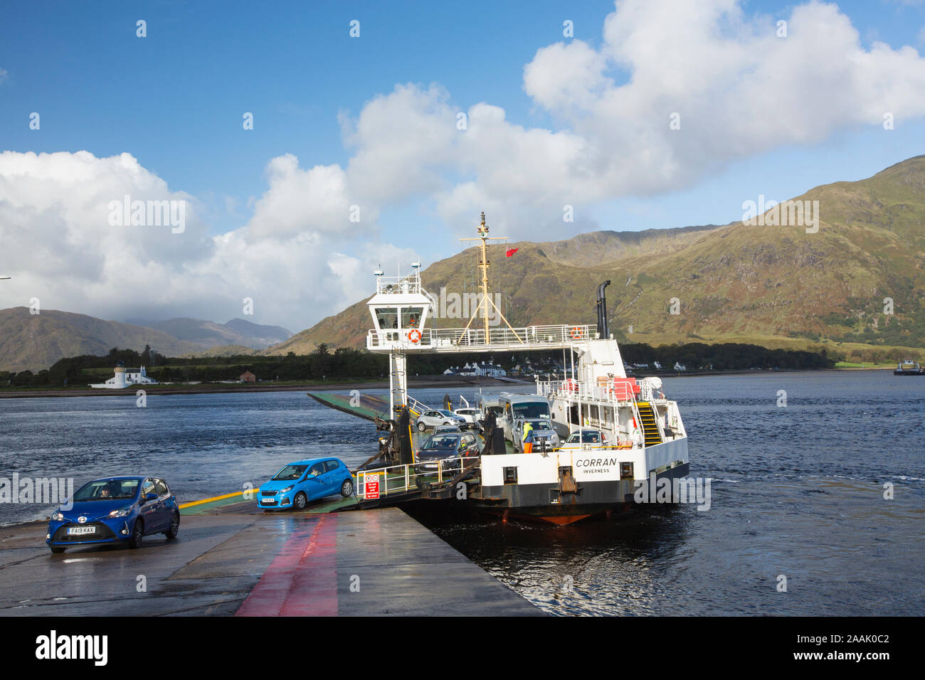 The Corran Ferry that crosses Loch Linnhe south of Fort William ...