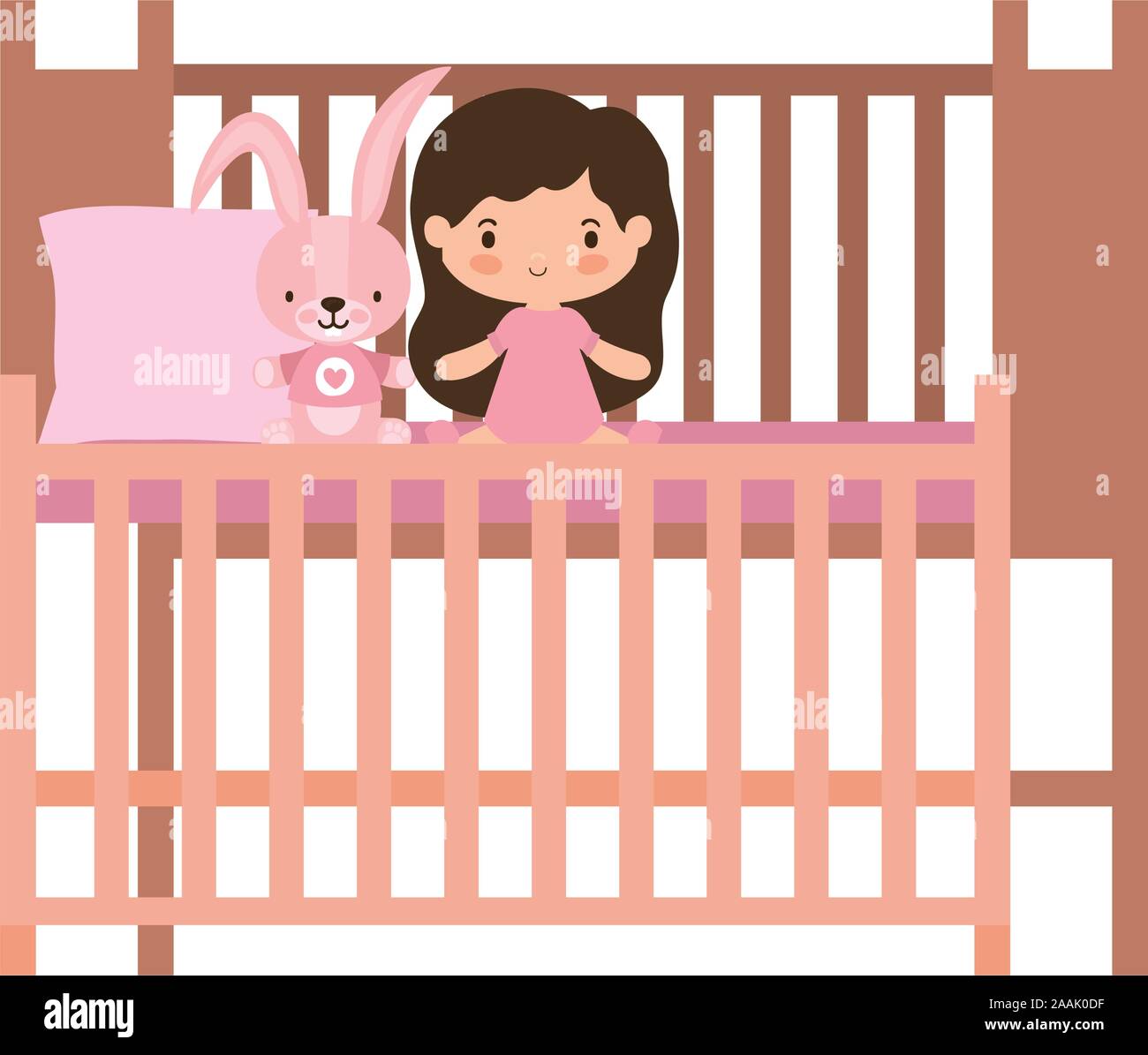 Isolated girl cartoon inside cradle vector design Stock Vector Image ...