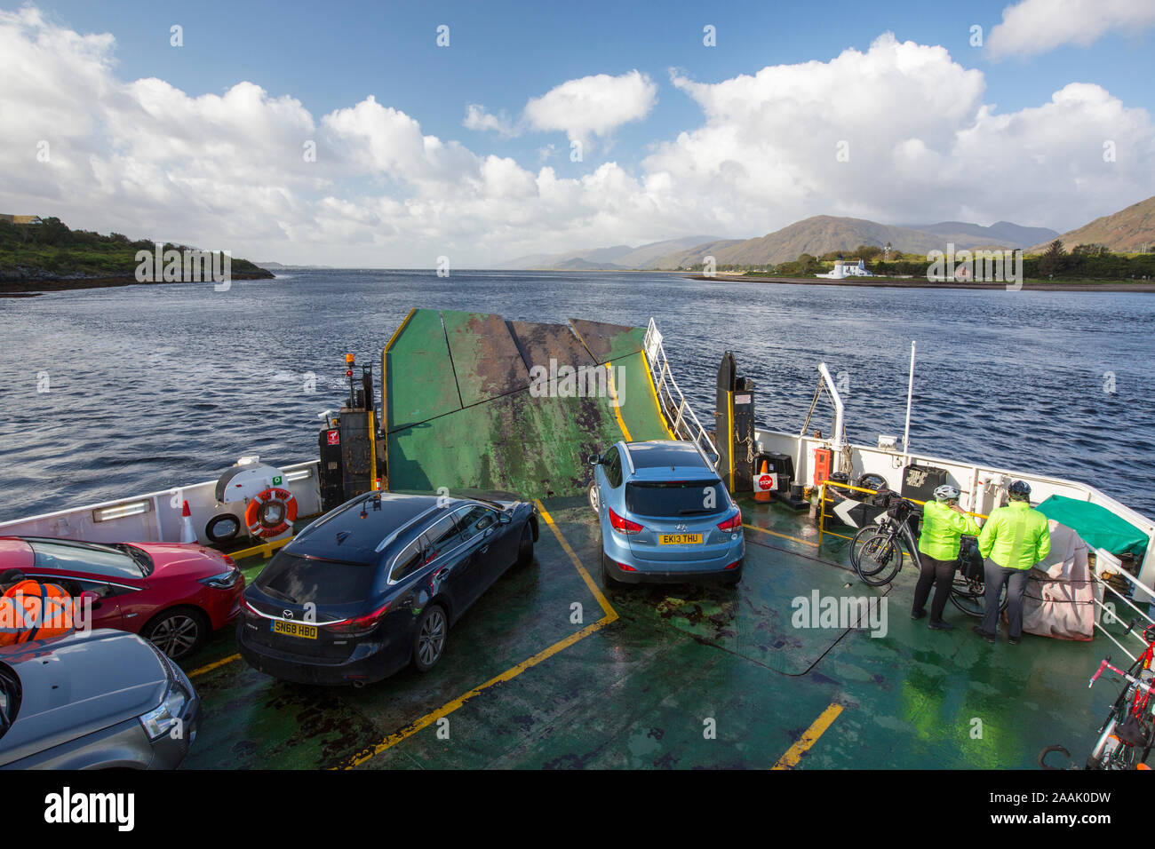 The Corran Ferry that crosses Loch Linnhe south of Fort William ...