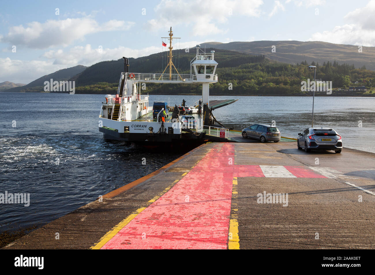 The Corran Ferry that crosses Loch Linnhe south of Fort William ...