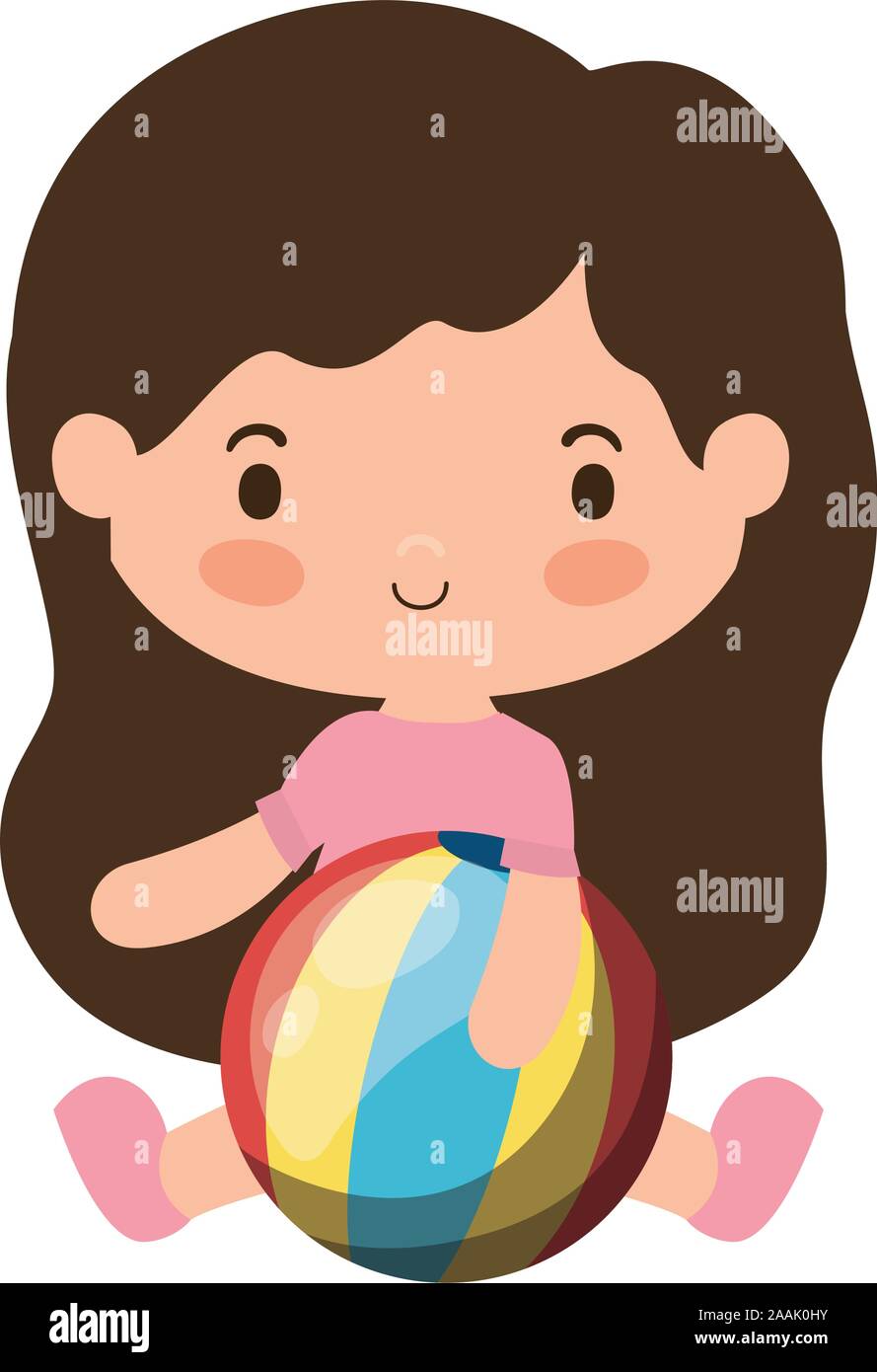 Isolated girl cartoon with toy vector design Stock Vector Image & Art ...