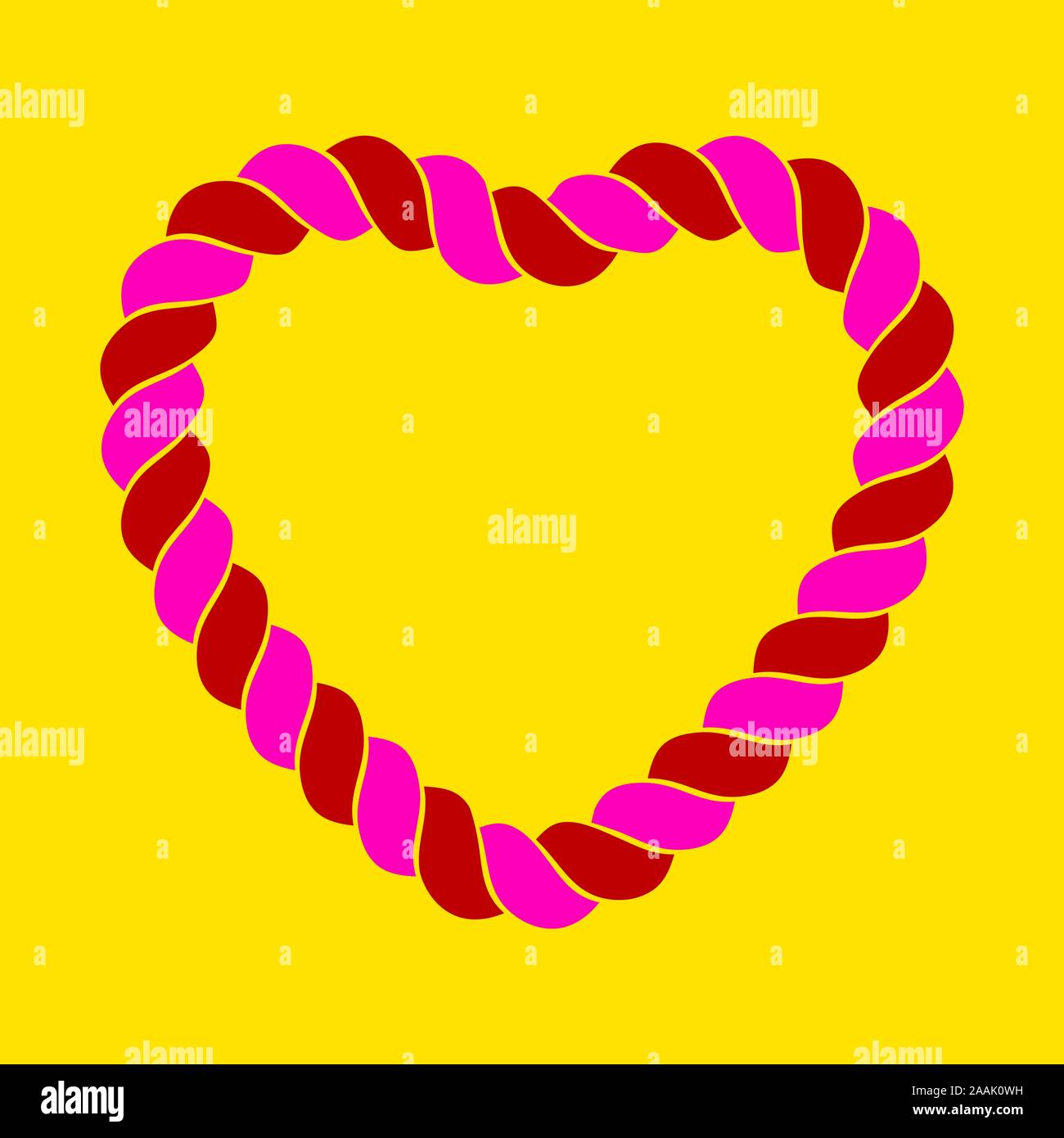 Rope heart shape in flat and isolated style. Vector illustration Stock ...