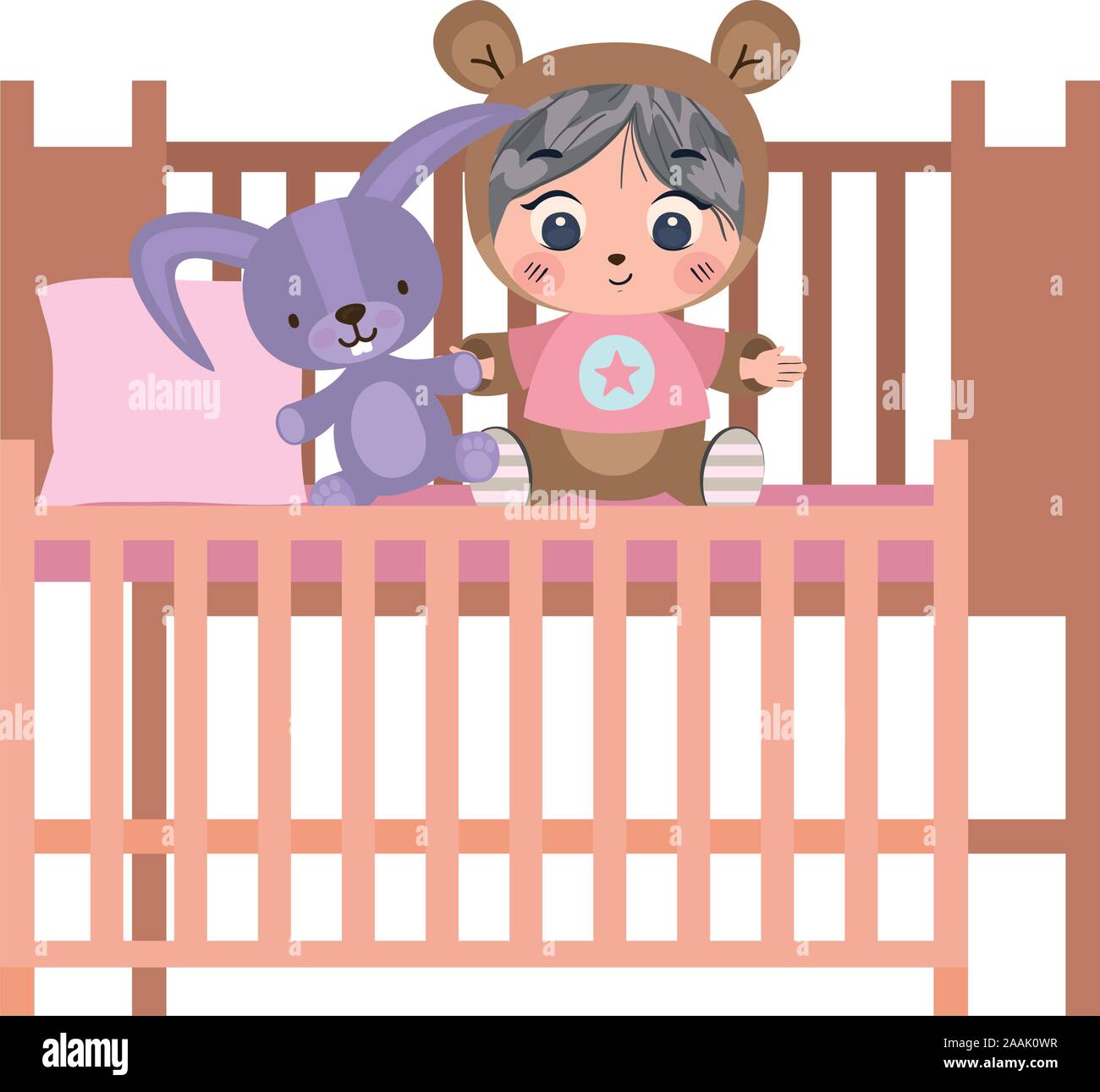 Isolated boy cartoon inside cradle vector design Stock Vector Image ...