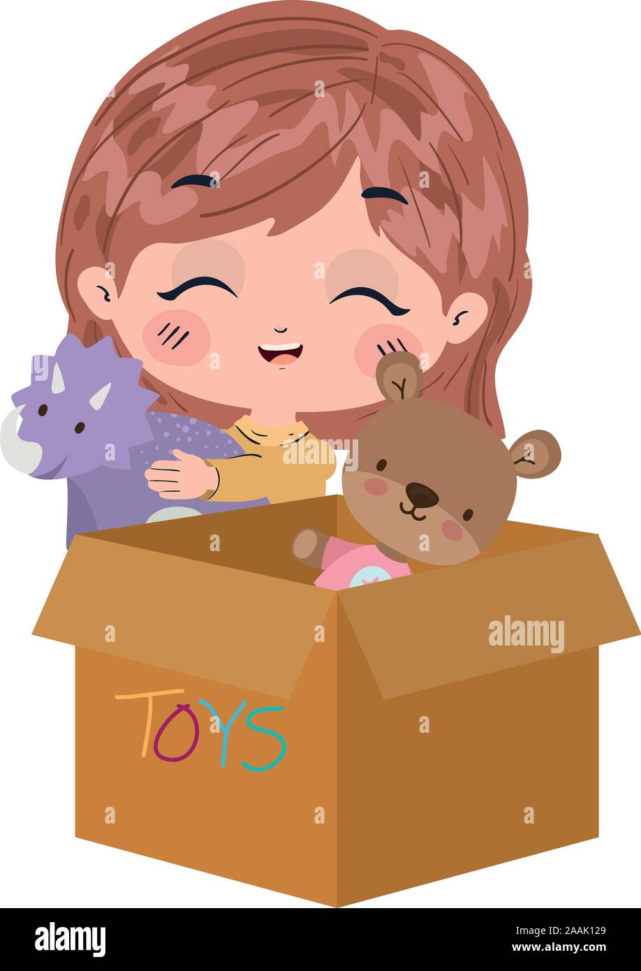Isolated girl cartoon with toys vector design Stock Vector Image & Art ...