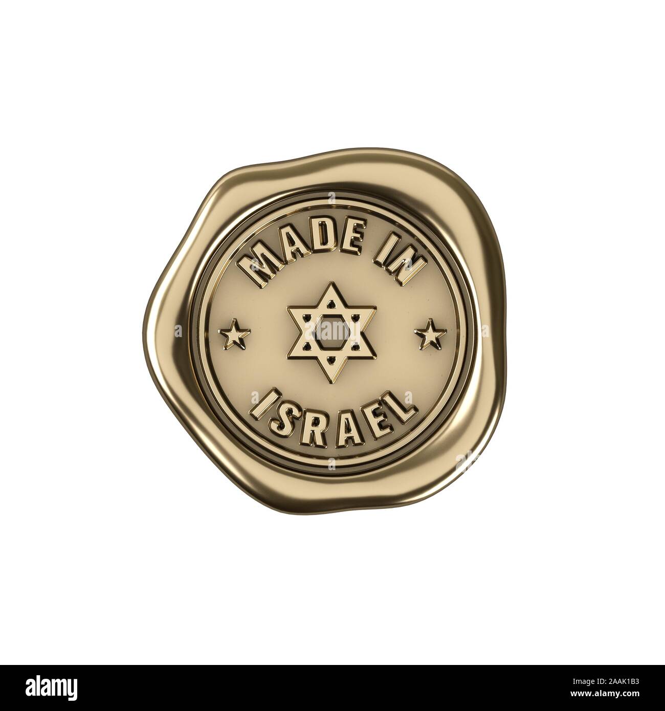 Product manufactured in Israel. Golden seal of quality Stock Photo - Alamy