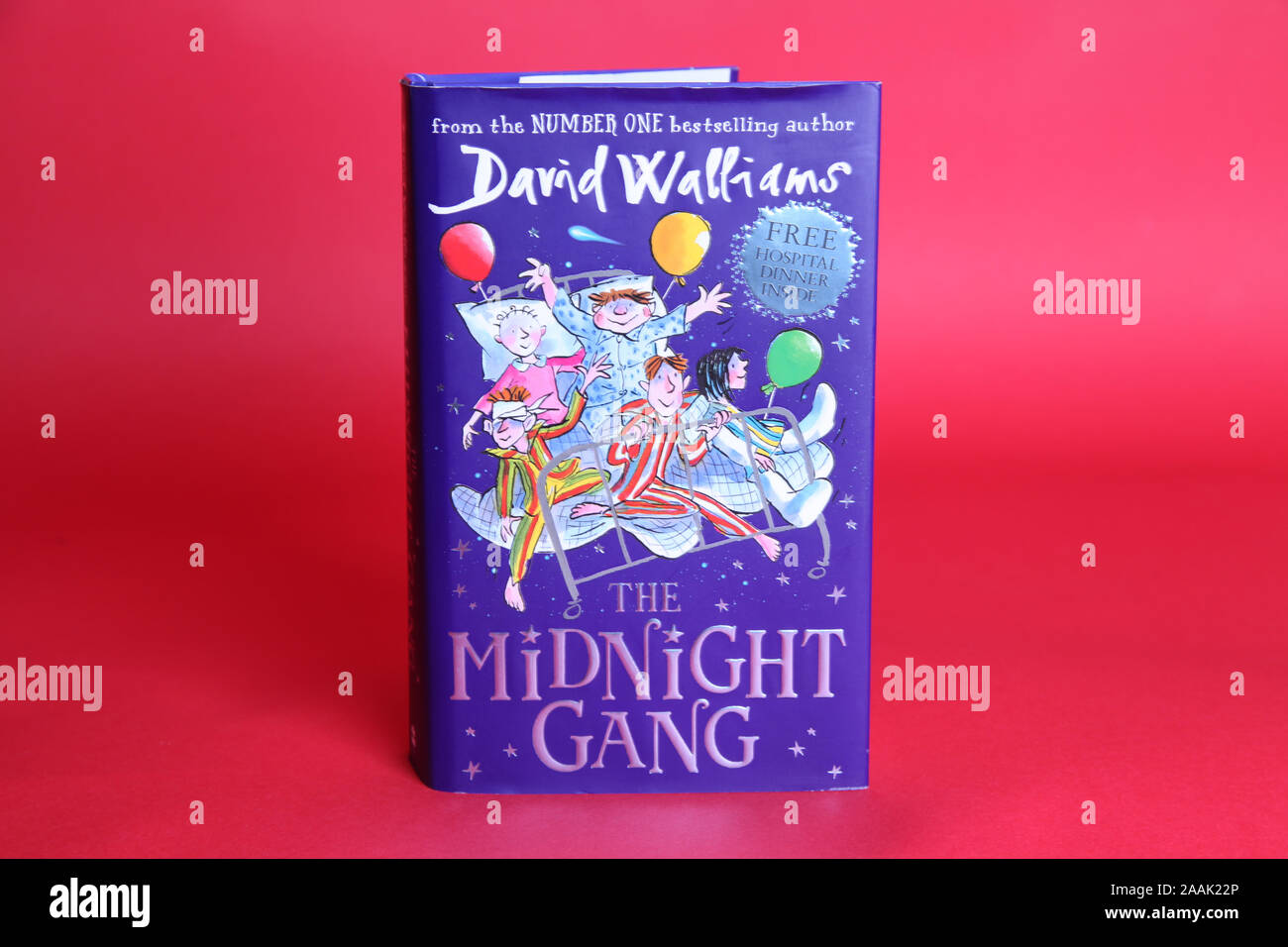David Walliams, The Midnight Gang, Hardback Book isolated on Red ...