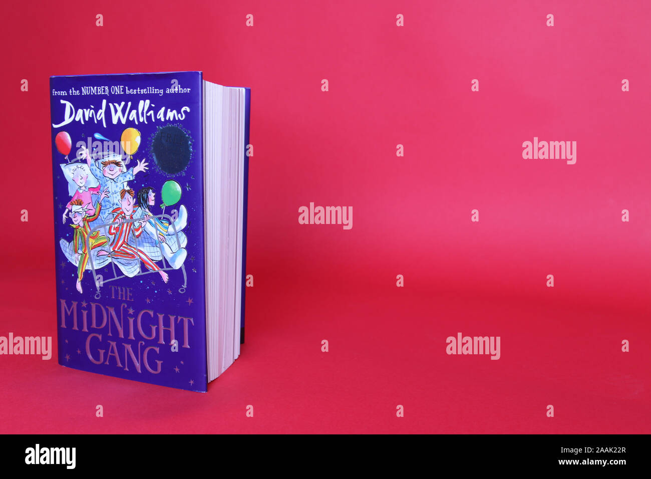 David Walliams, The Midnight Gang, Hardback Book isolated on Red ...