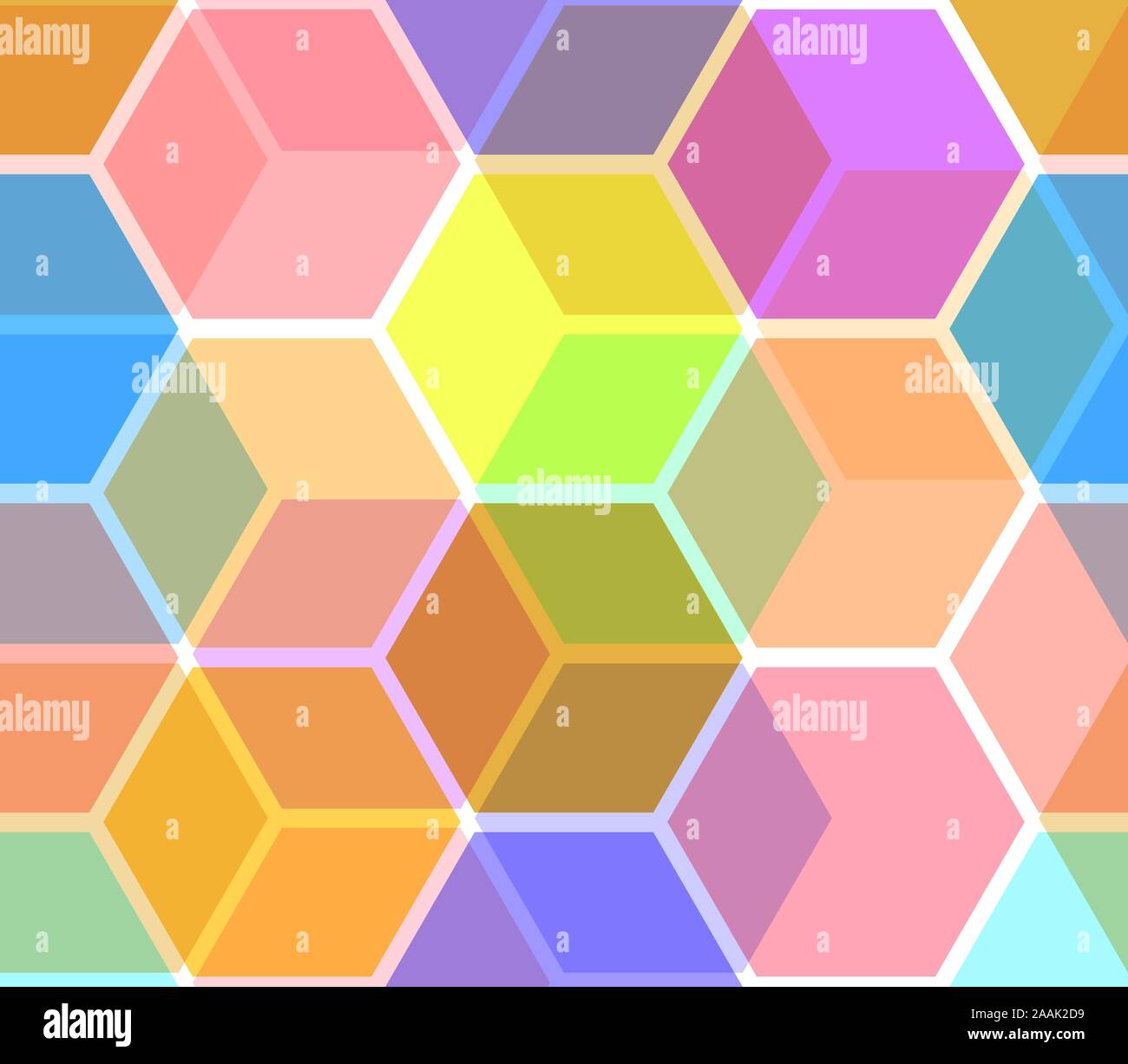 Seamless hexagonal background in soft pastel colors. Vector ...