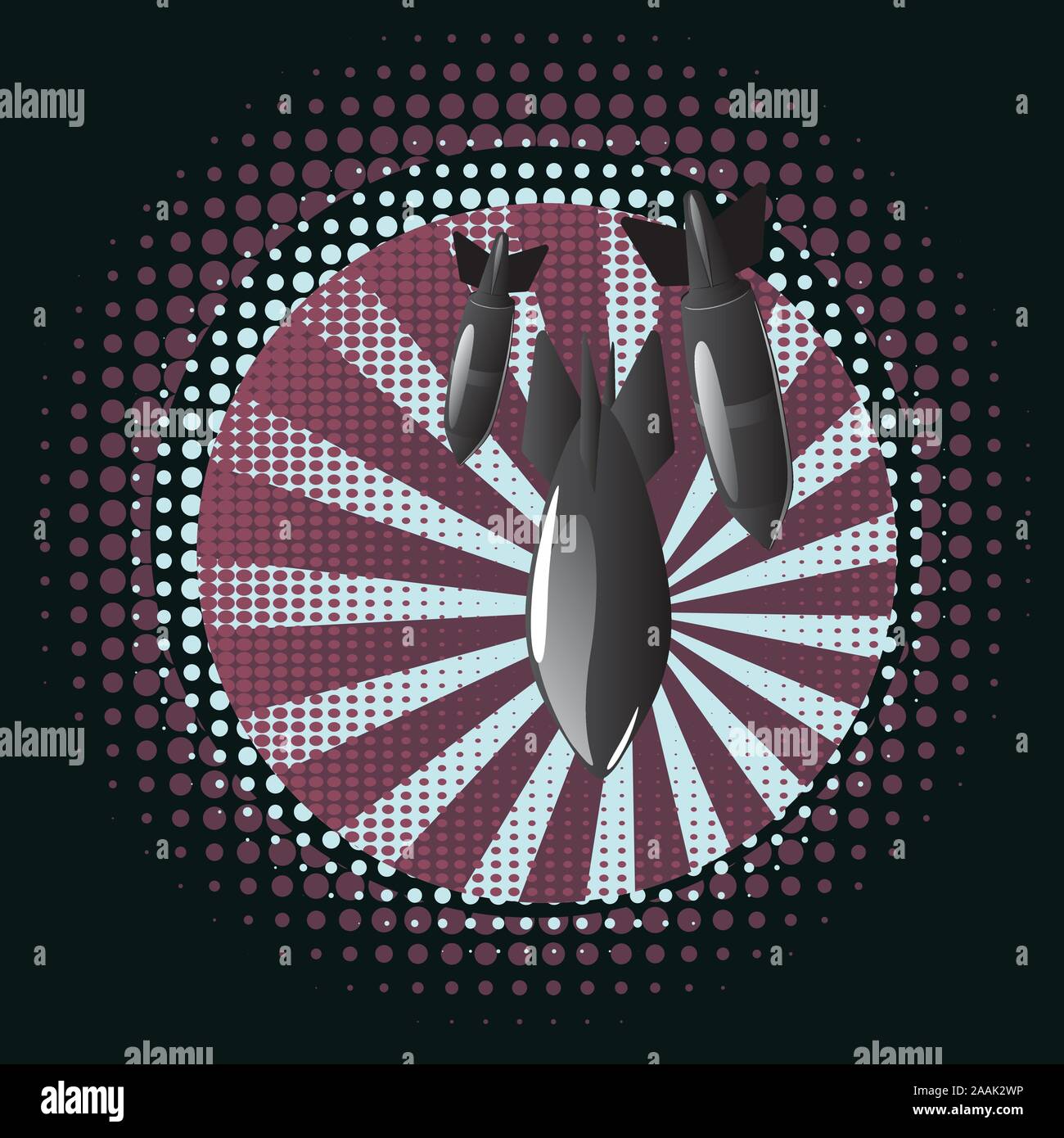 Set of cartoon air bomb silhouettes, abstract bomb design Stock Vector ...