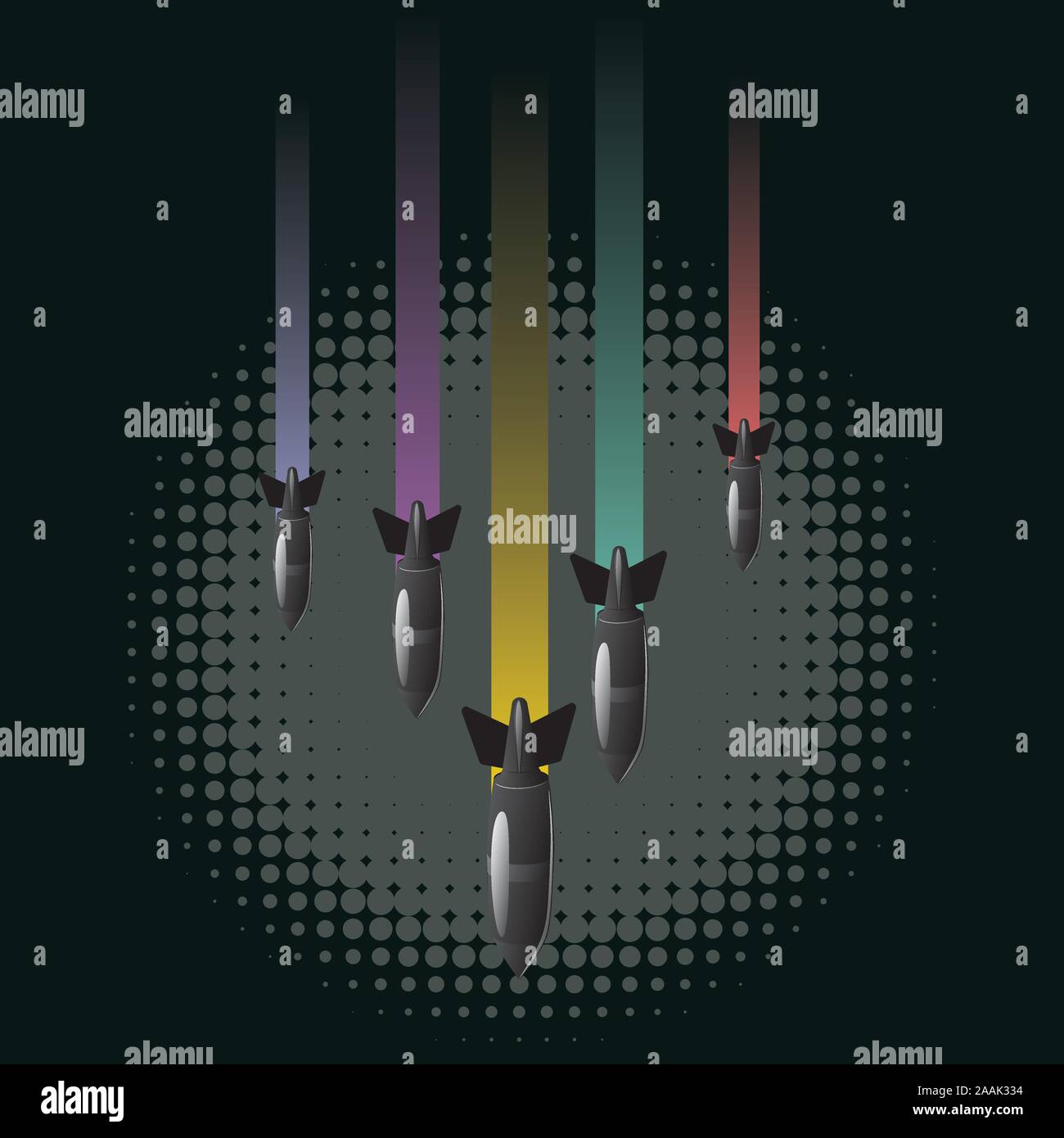 Set of cartoon air bomb silhouettes, abstract bomb design Stock Vector ...