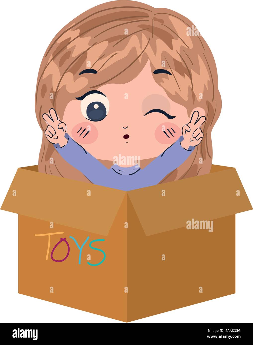Isolated girl cartoon with toys box vector design Stock Vector Image ...