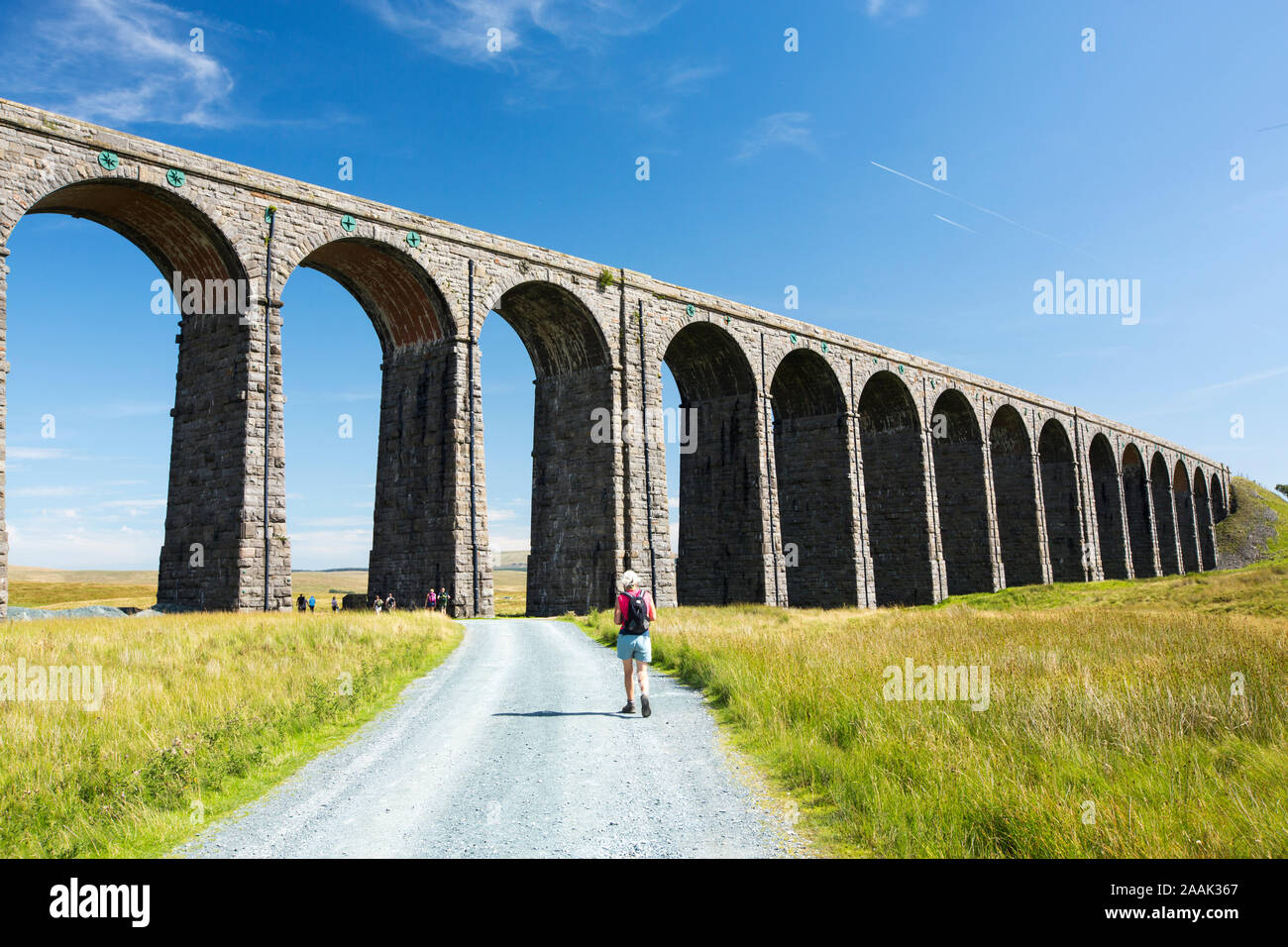 The famous Ribblehead viaduct on the Settle- Carlisle line, Yorkshire ...